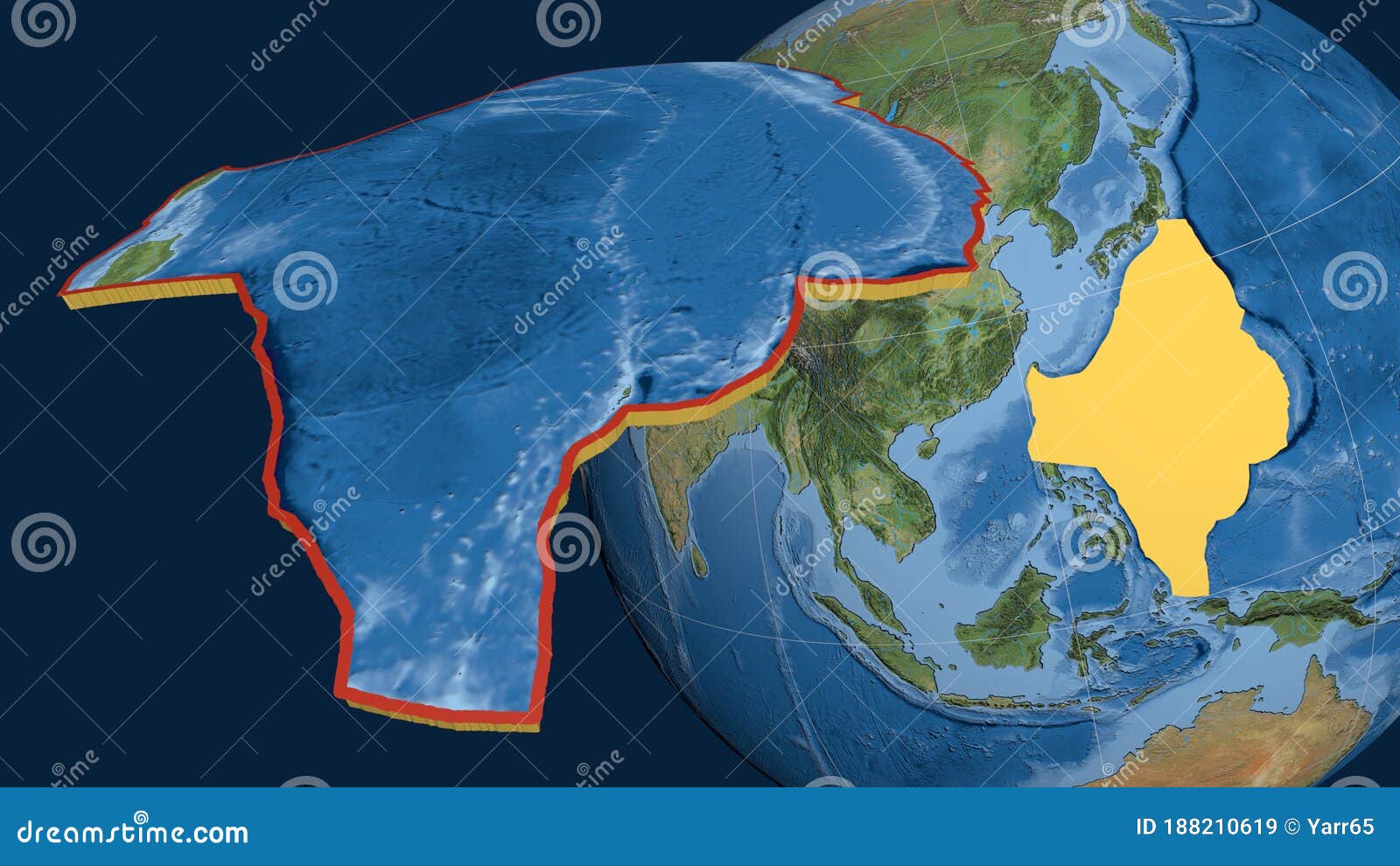 Philippine Sea Plate Presented - Satellite Stock Illustration ...