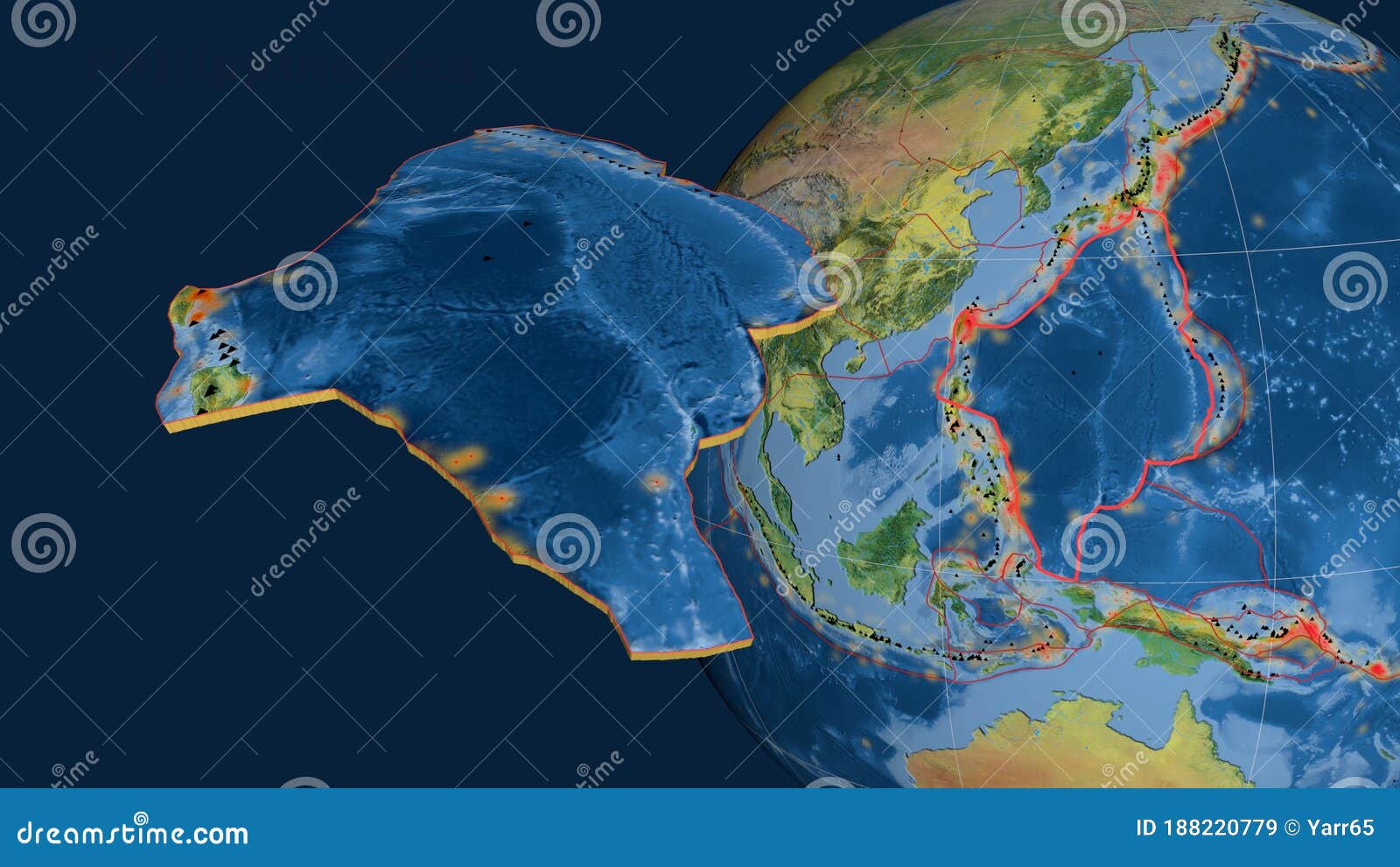Philippine Sea Plate Presented - Topographic Stock Illustration ...