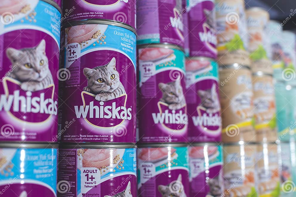 Whiskas Canned Food for Sale at a Pet Store or Supermarket Editorial ... Whiskas Canned Food for Sale at a Pet Store or Supermarket Editorial ...