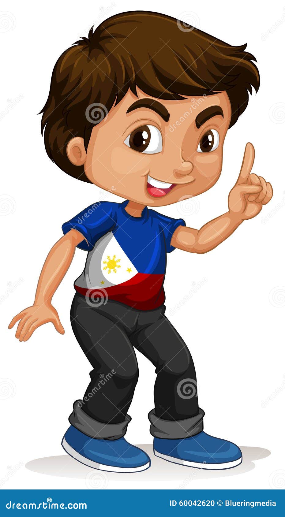 Philippines Boy Pointing a Finger Stock Vector - Illustration of ...