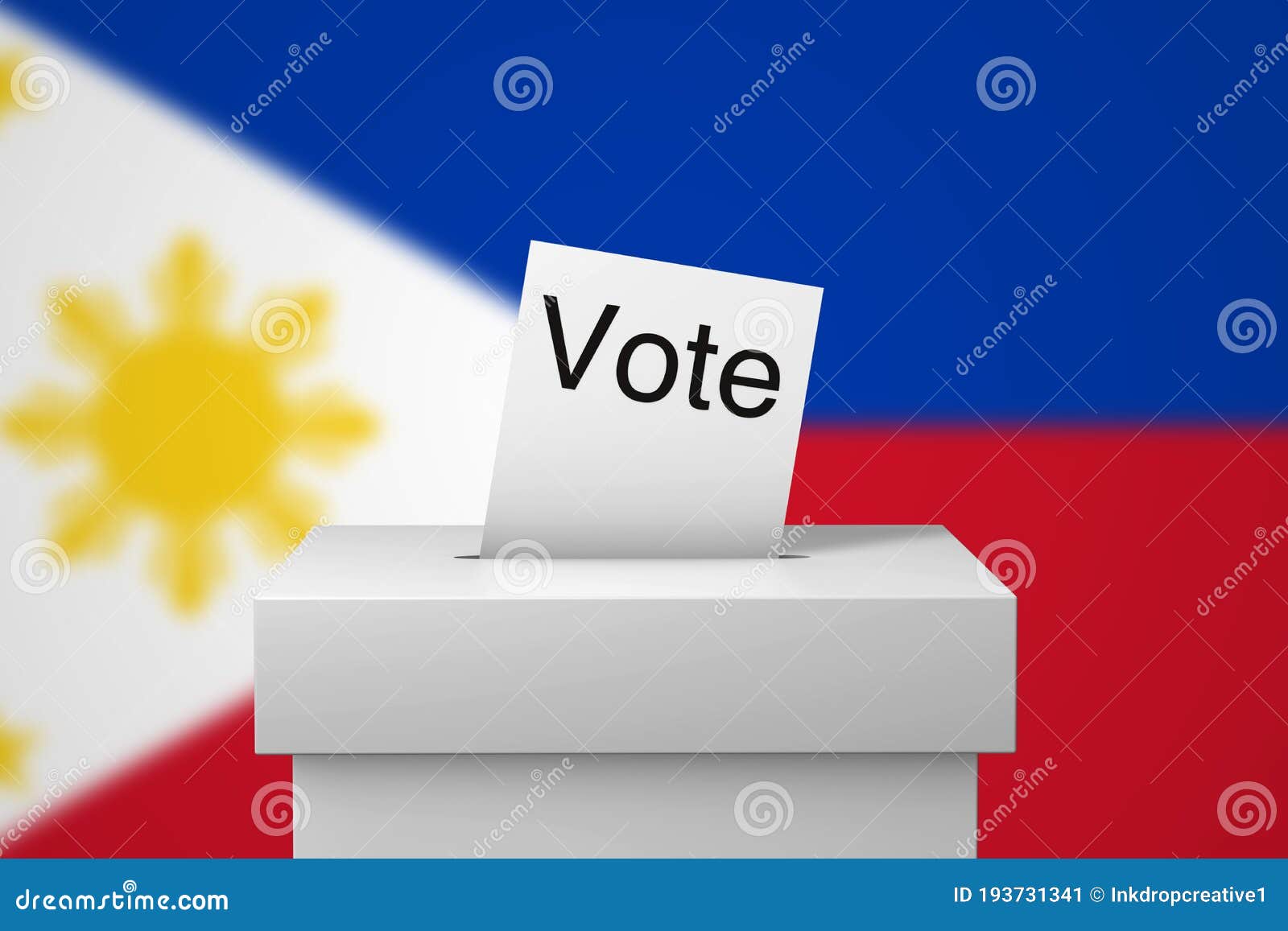 Philippines Election Concept With Map And Voters Hand On Ballot Box ...