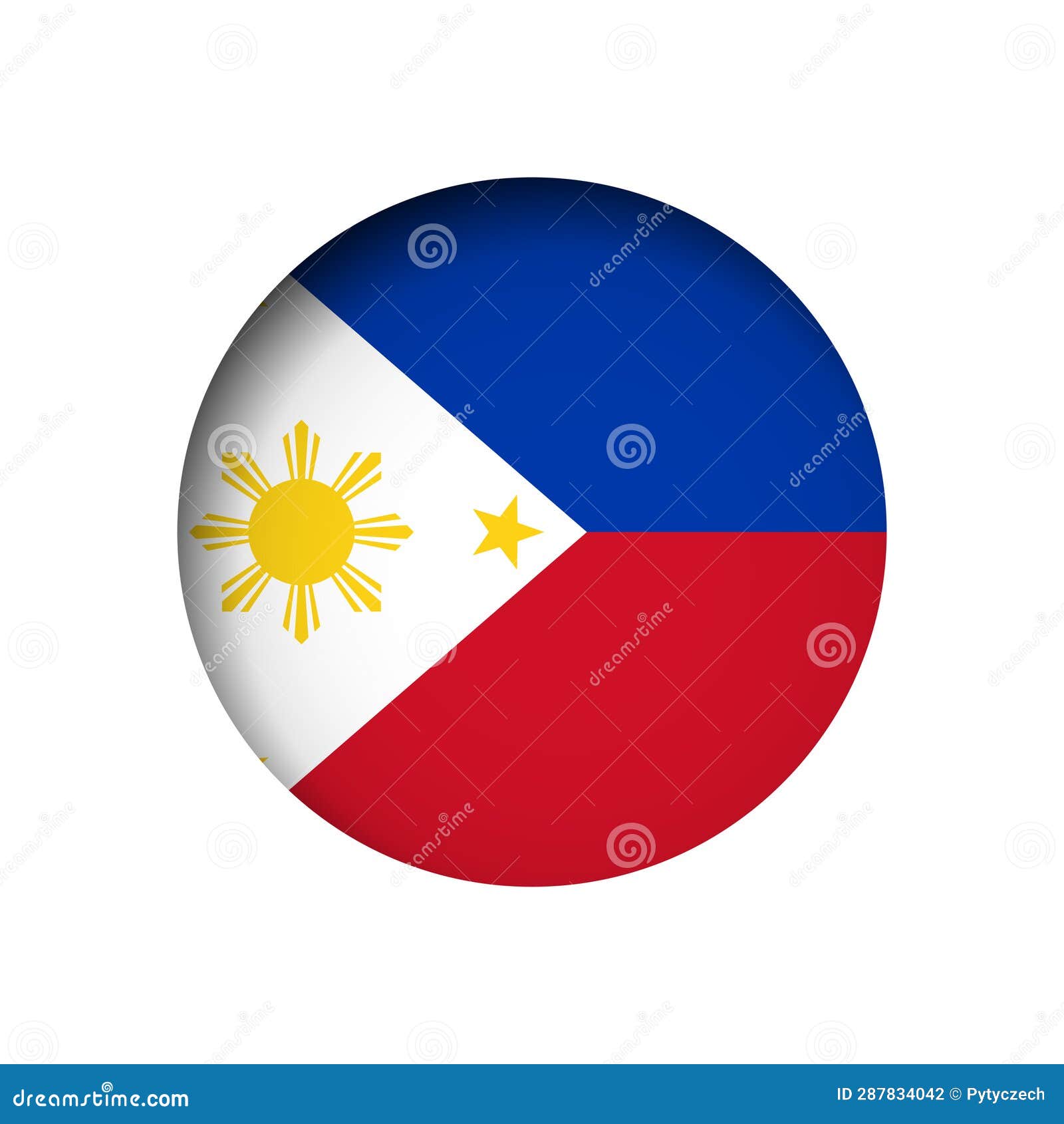 Circle Vector Flag of Philippines Stock Vector - Illustration of flag ...
