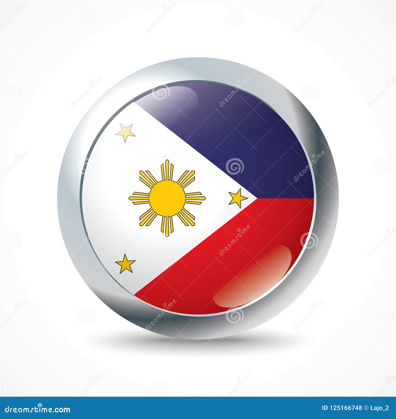 Philippines flag button stock vector. Illustration of cartography ...