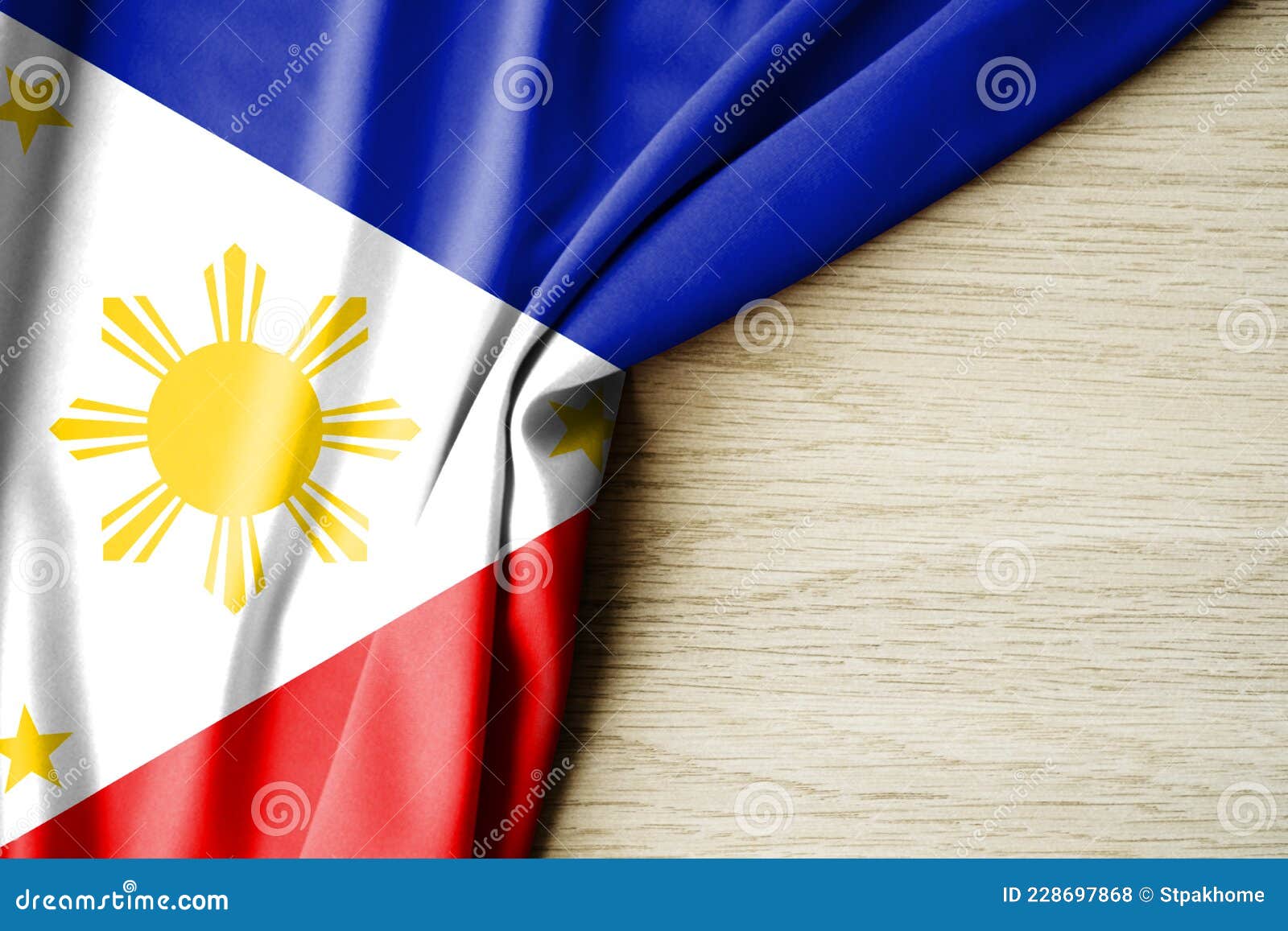 Philippines Flag. Fabric Pattern Flag of Philippines. 3d Illustration ...