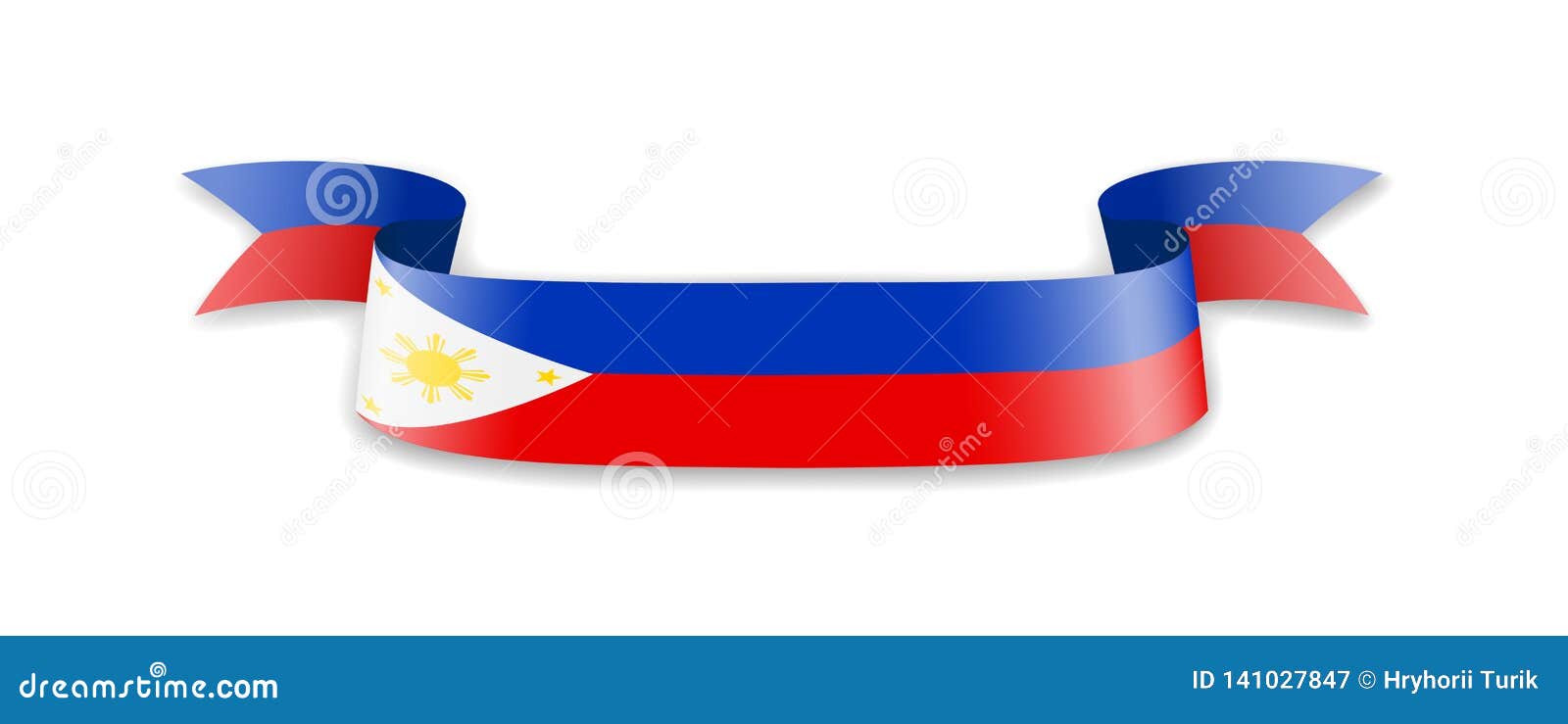Philippines Flag In The Form Of Wave Ribbon Stock Illustration ...