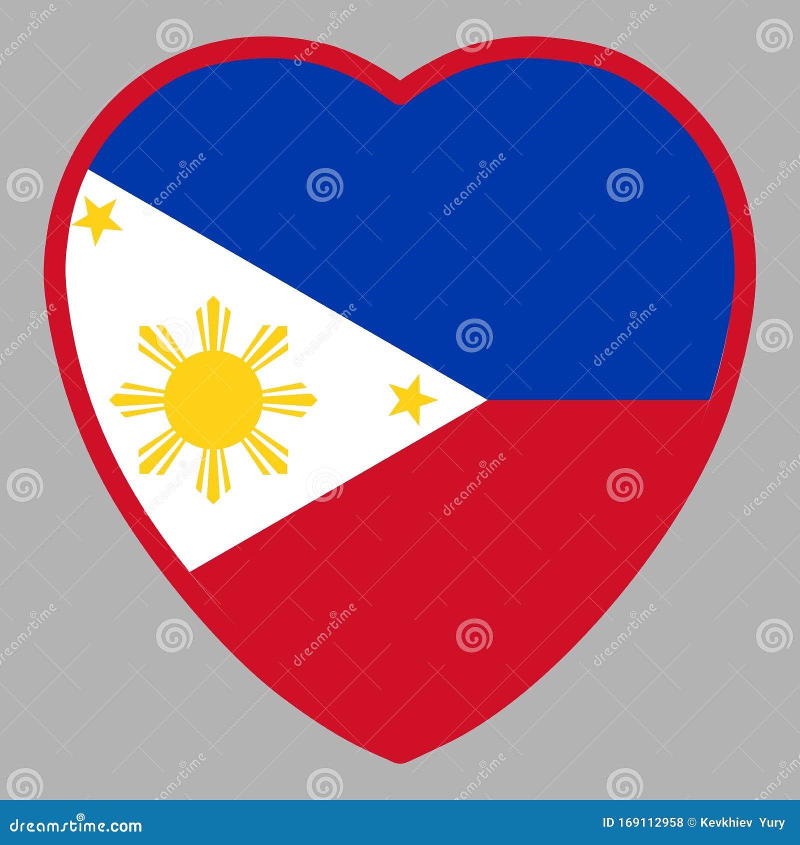 Philippines Flag in Heart Shape Vector Illustration Eps 10 Stock Vector ...