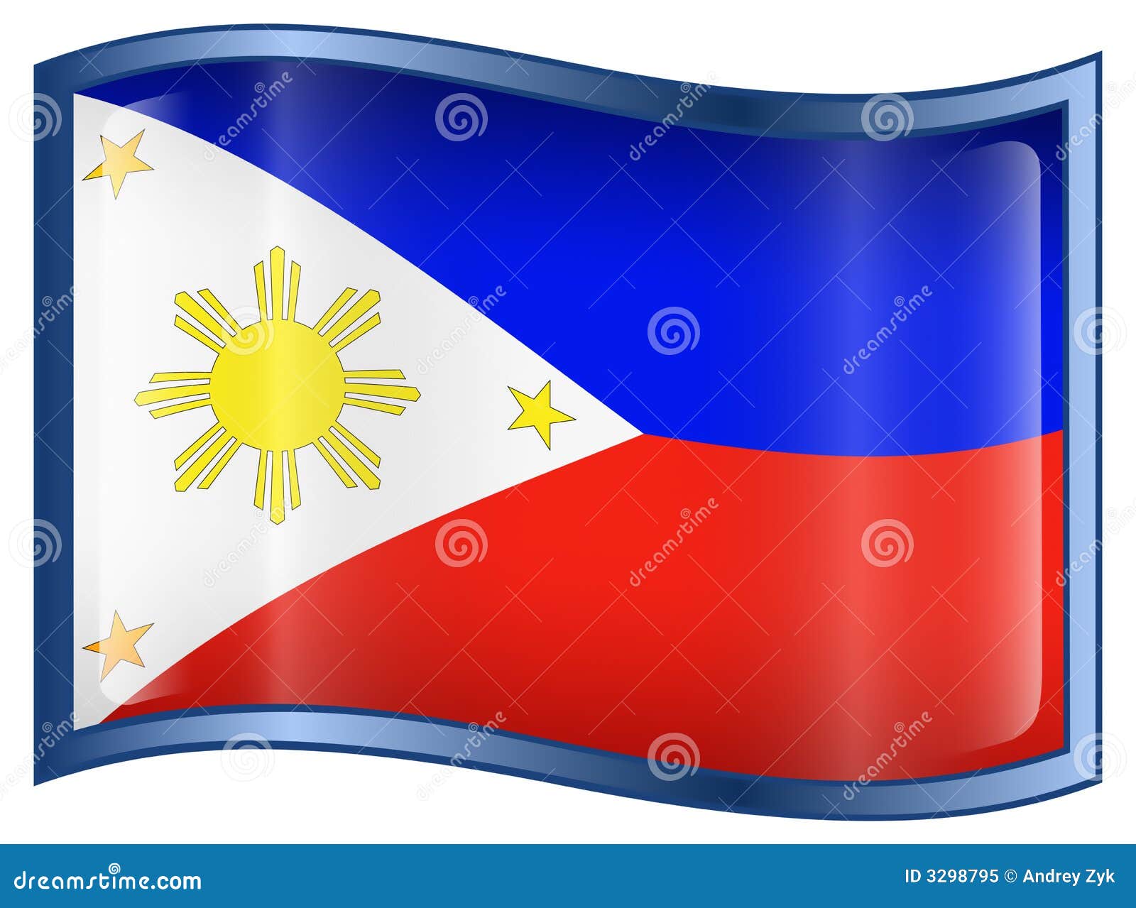 Philippines Flag icon stock vector. Illustration of painting - 3298795