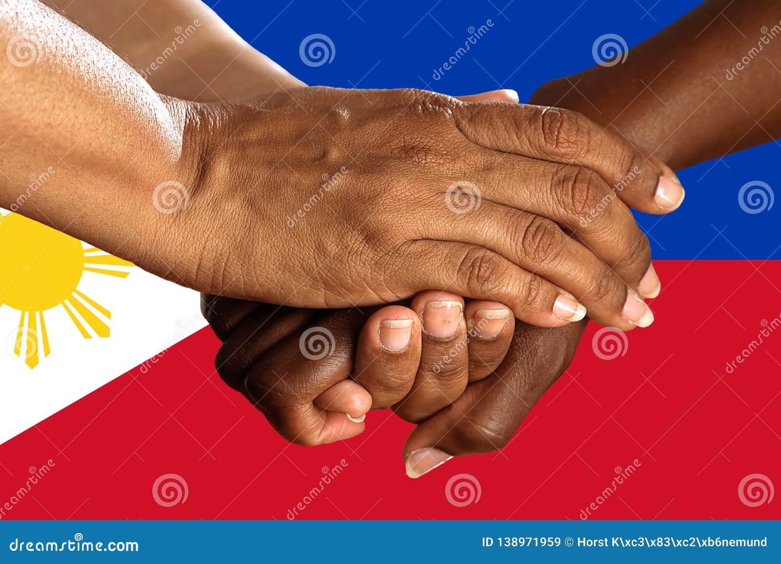 Philippines Flag, Intergration of a Multicultural Group of Young People ...