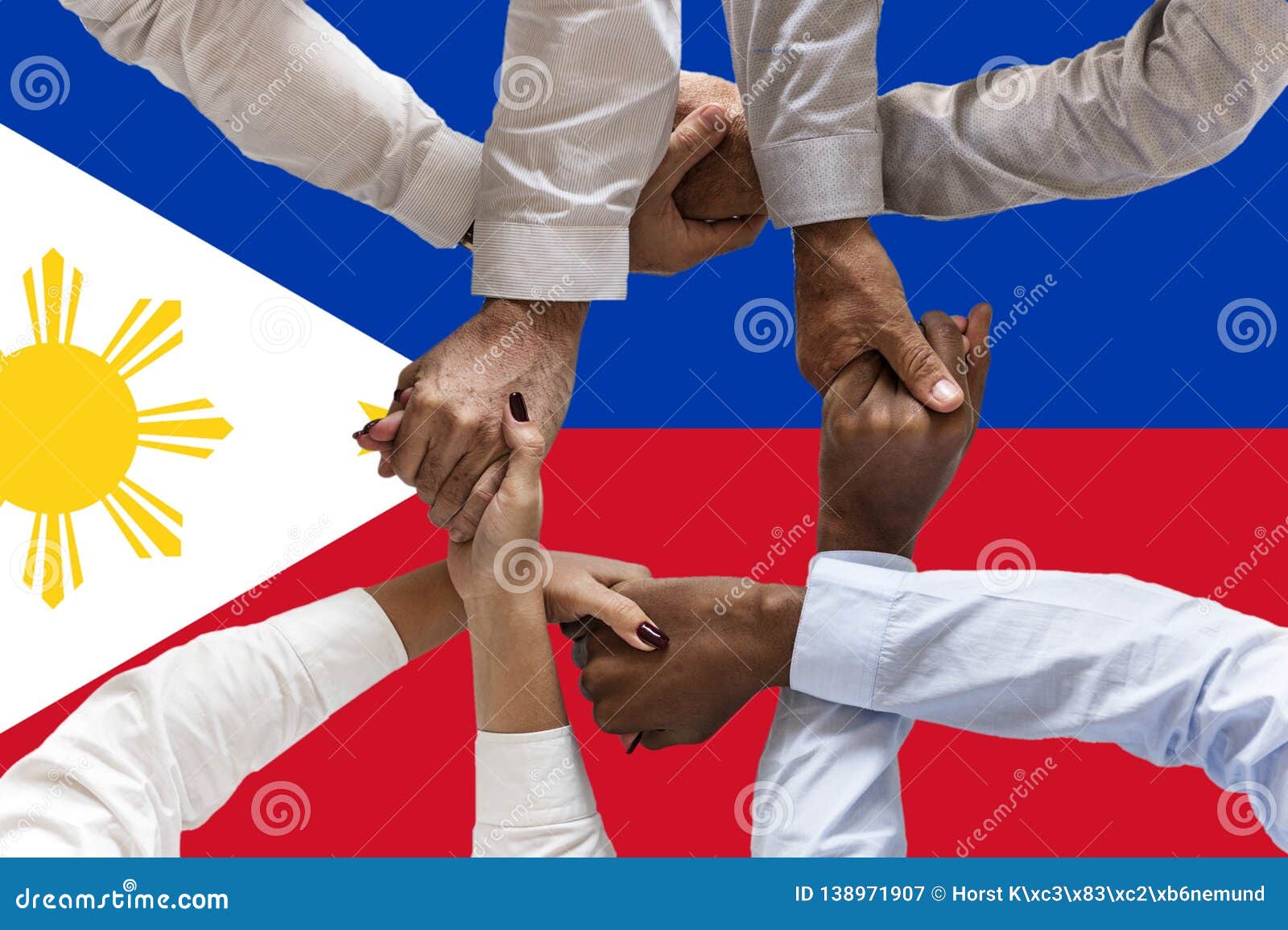 Philippines Flag, Intergration of a Multicultural Group of Young People ...