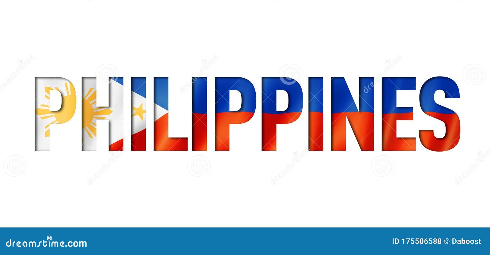 Philippines flag text font stock illustration. Illustration of isolated ...