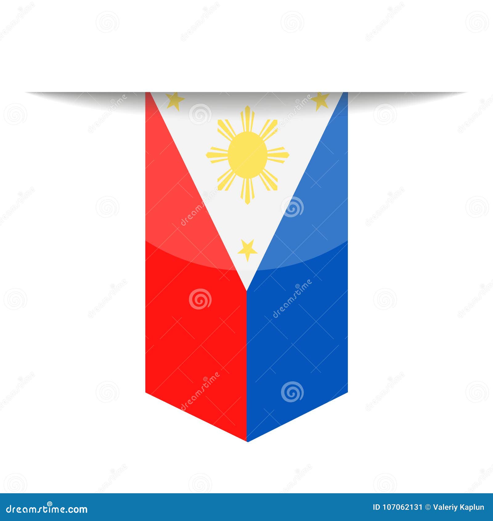 Philippines Flag Vector Bookmark Icon Stock Illustration - Illustration ...