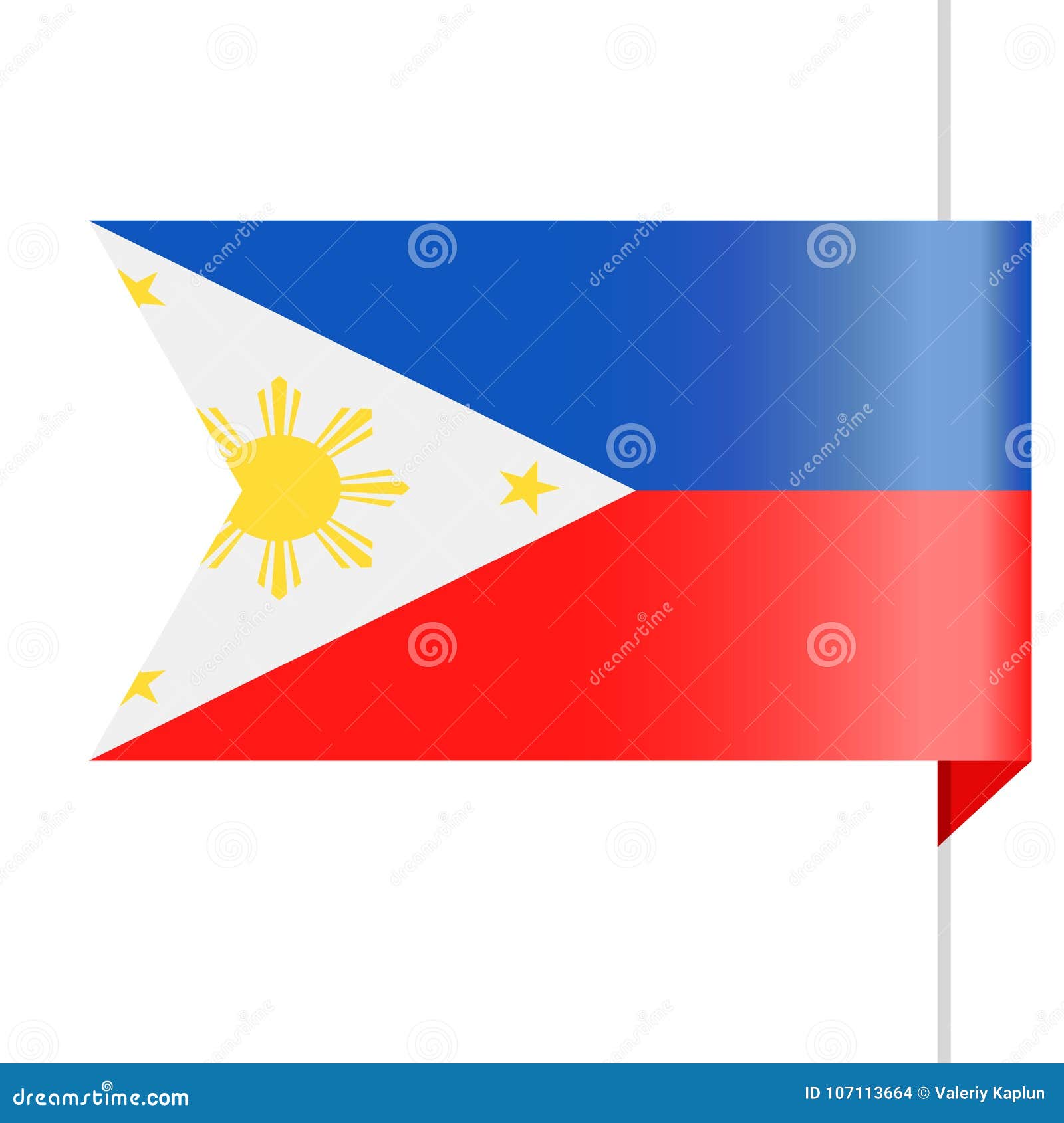 Philippines Flag Vector Bookmark Icon Stock Illustration - Illustration ...