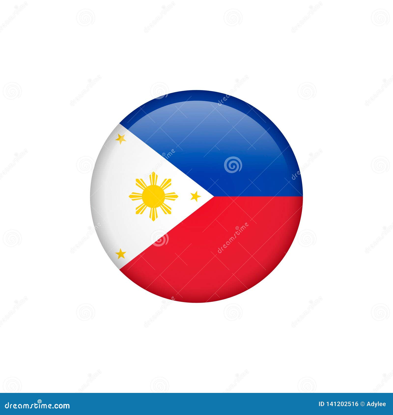 Philippines Flag Vector Isolated 5 Stock Photo - Illustration of ...