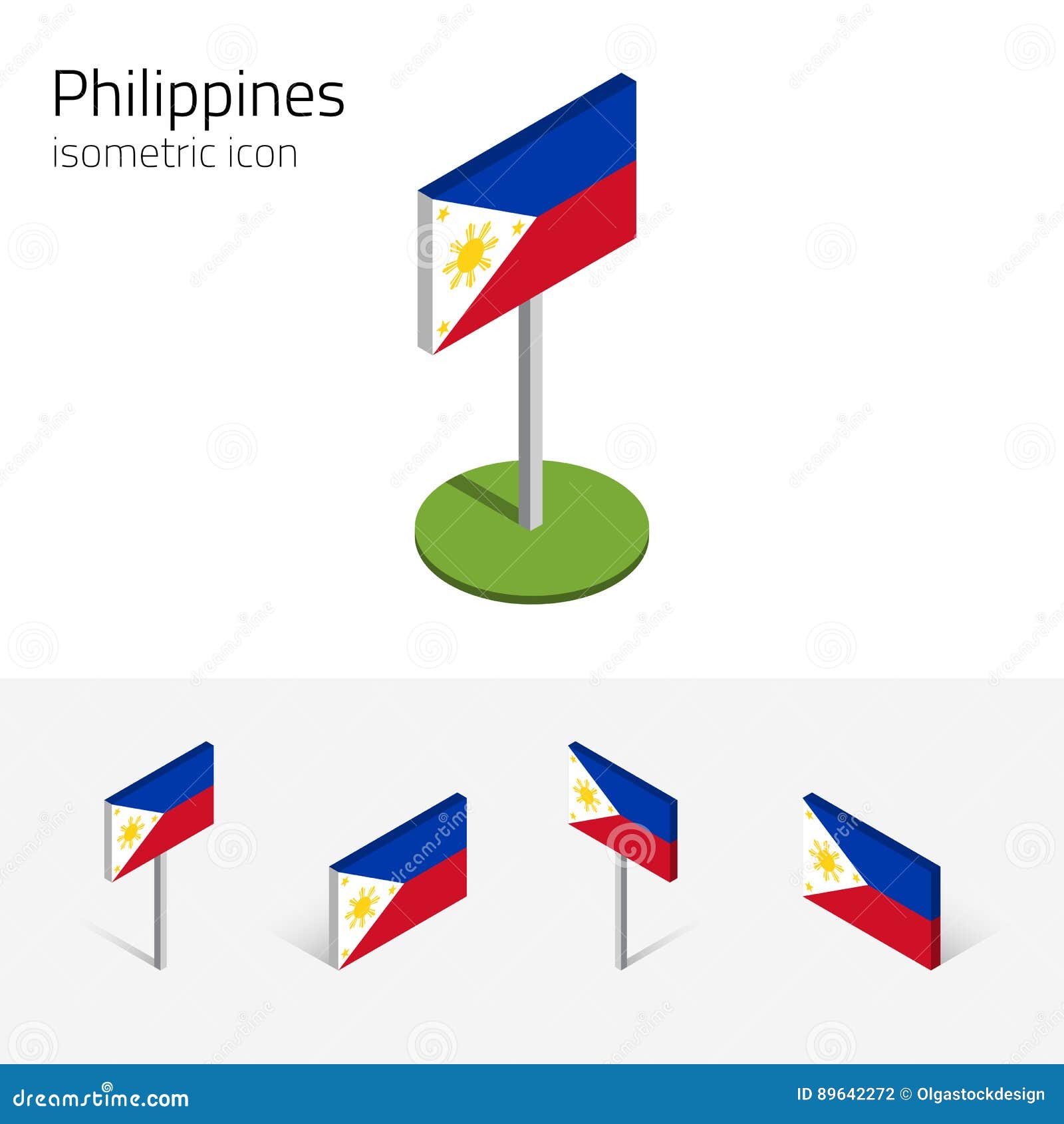 Philippines Flag, Vector Set of 3D Isometric Icons Stock Vector ...