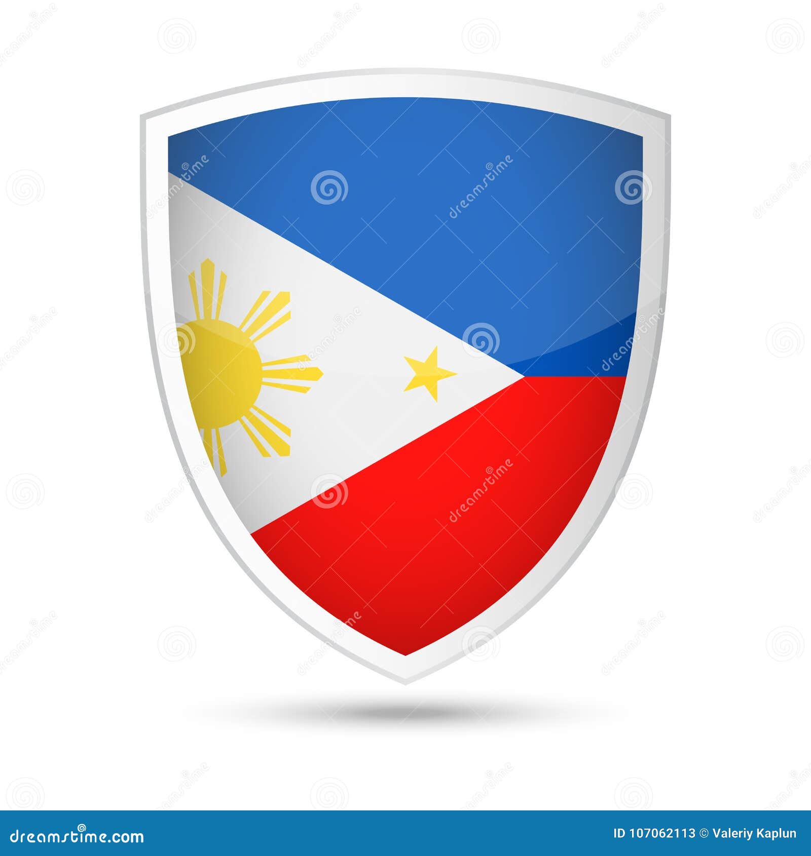 Philippines Flag Vector Shield Icon Stock Illustration - Illustration ...
