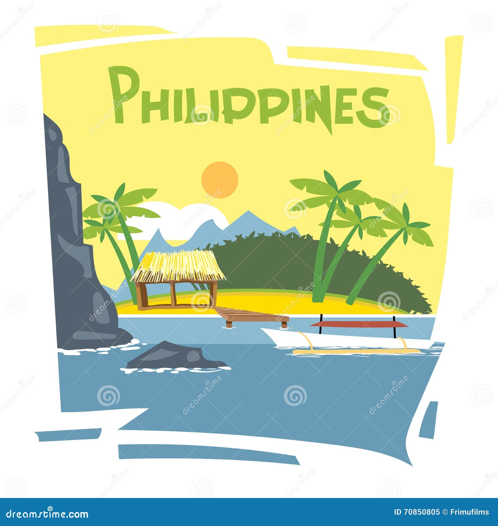 Philippines flyer stock vector. Illustration of brochure - 70850805