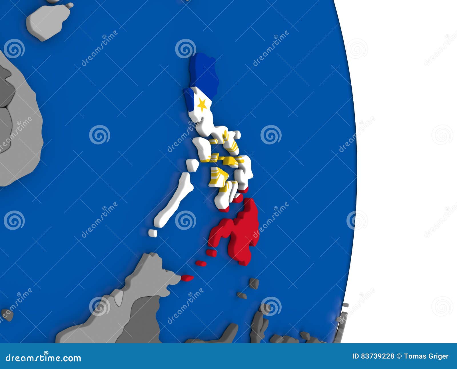 Philippines on Globe with Flag Stock Illustration - Illustration of ...