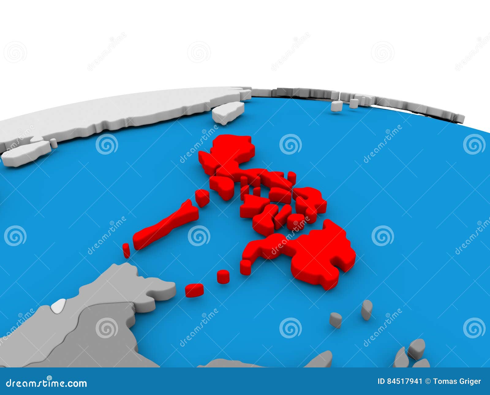Philippines on Globe in Red Stock Illustration - Illustration of ...