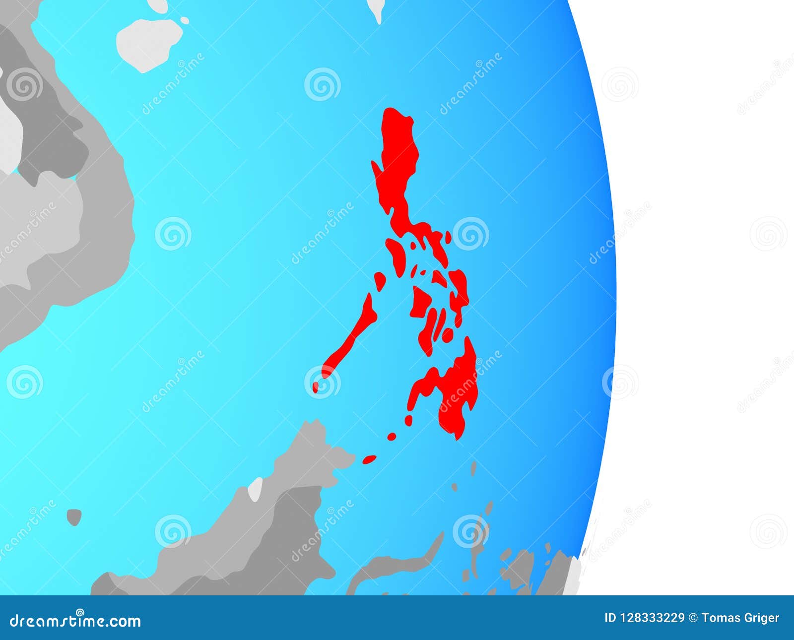 Philippines on globe stock illustration. Illustration of asia - 128333229