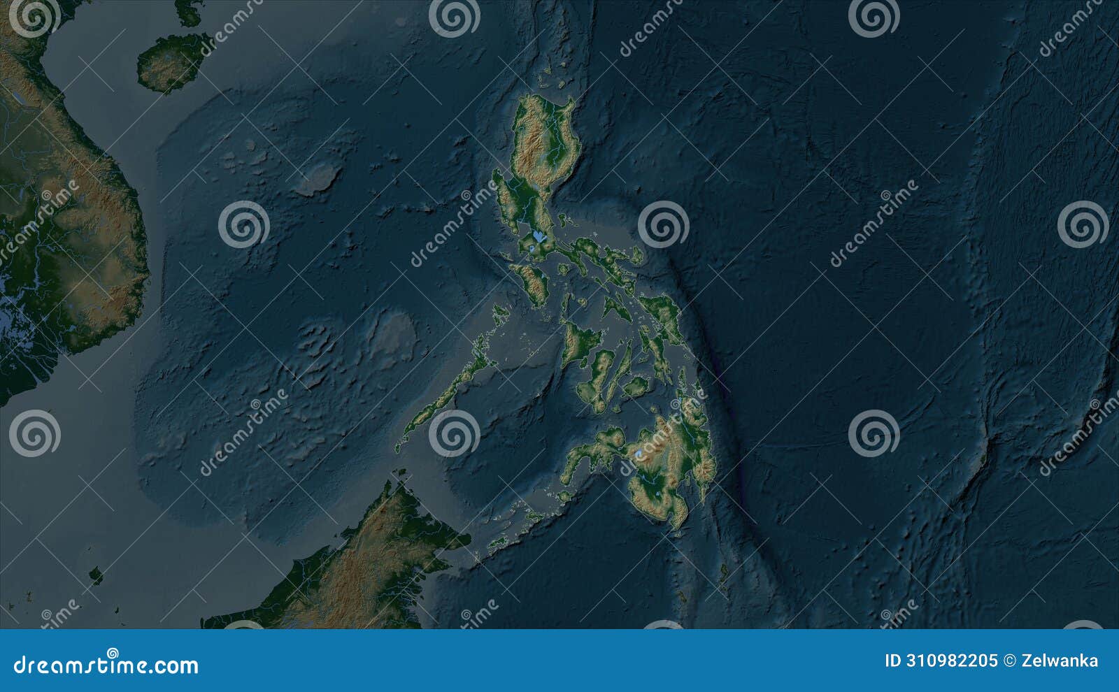 Philippines Highlighted. Physical Stock Illustration - Illustration of ...