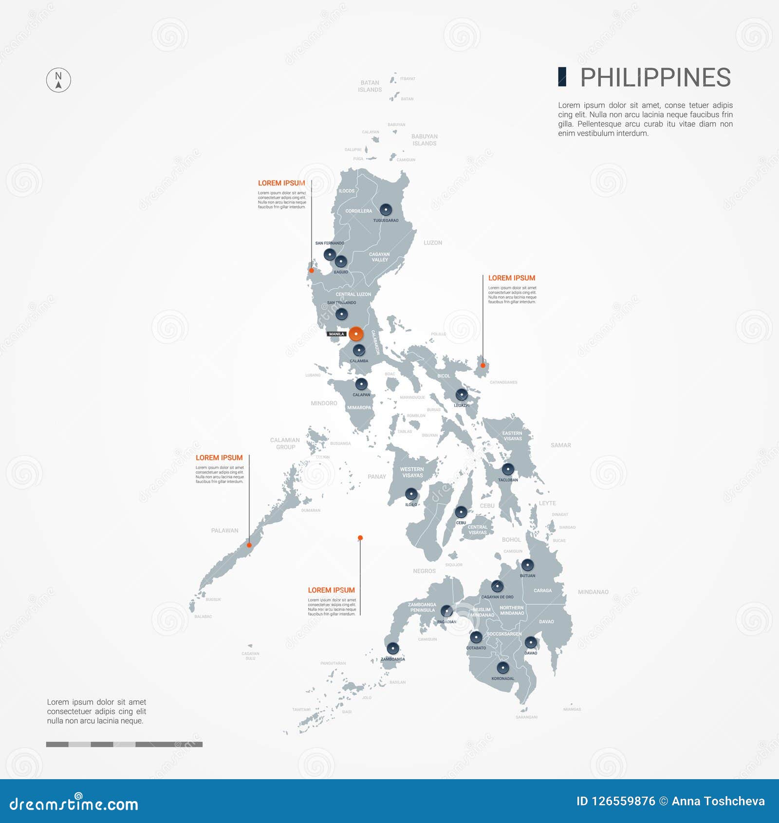 Philippines Infographic Map Vector Illustration. Stock Vector ...