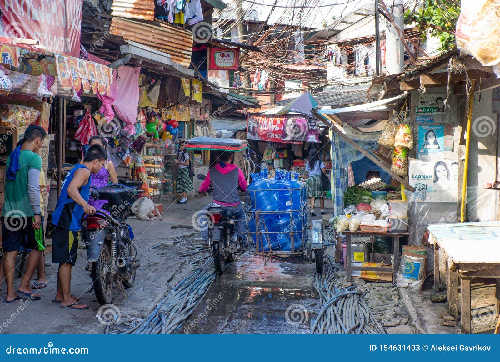 Philippines-28.11.2016:the Local Street in Small Philippine Town ...