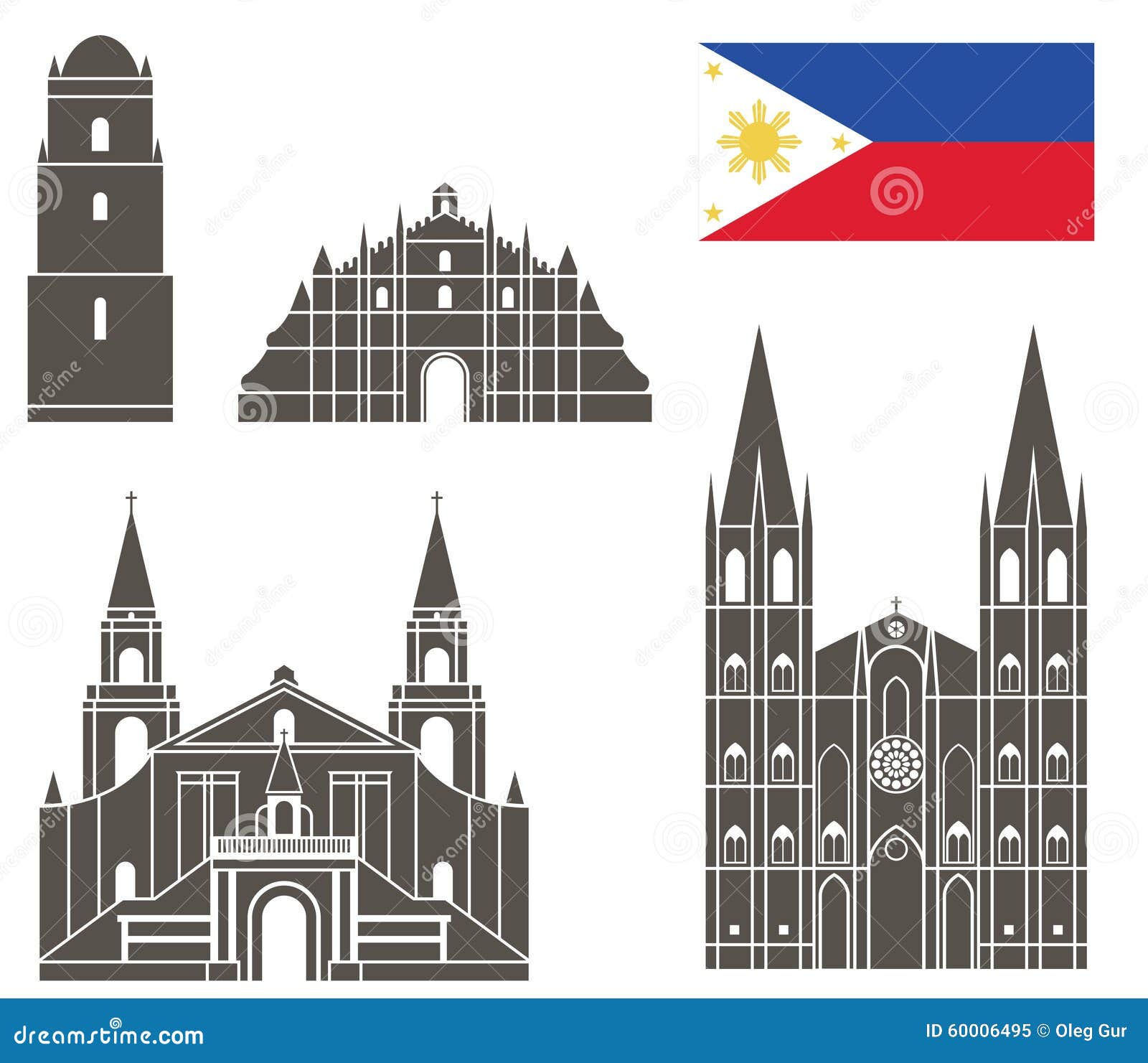 Philippines stock vector. Illustration of flag, architecture - 60006495