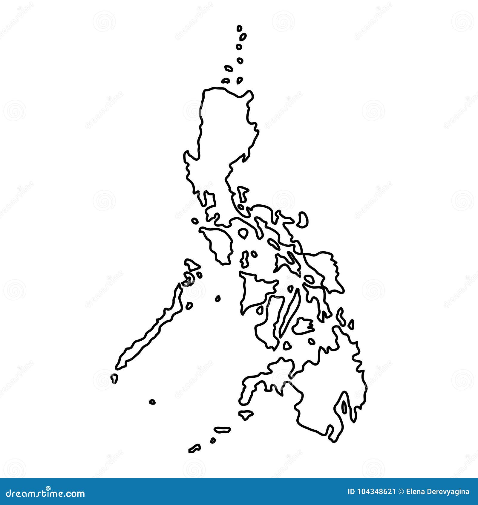 Philippines Map of Black Contour Curves on White Background of V Stock ... Philippines Map of Black Contour Curves on White Background of V Stock ...