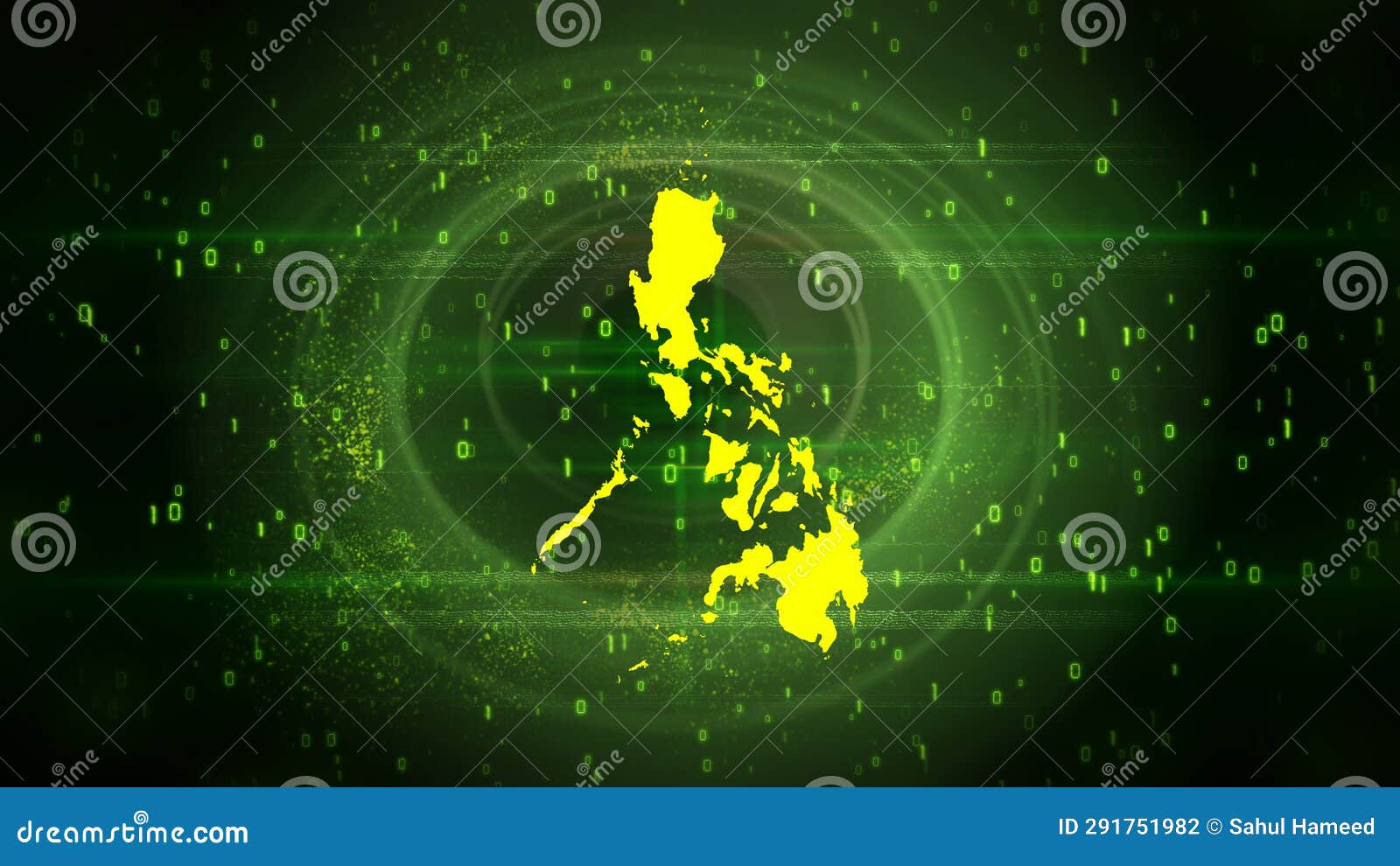 Philippines Map on Digital Background Stock Illustration - Illustration ...