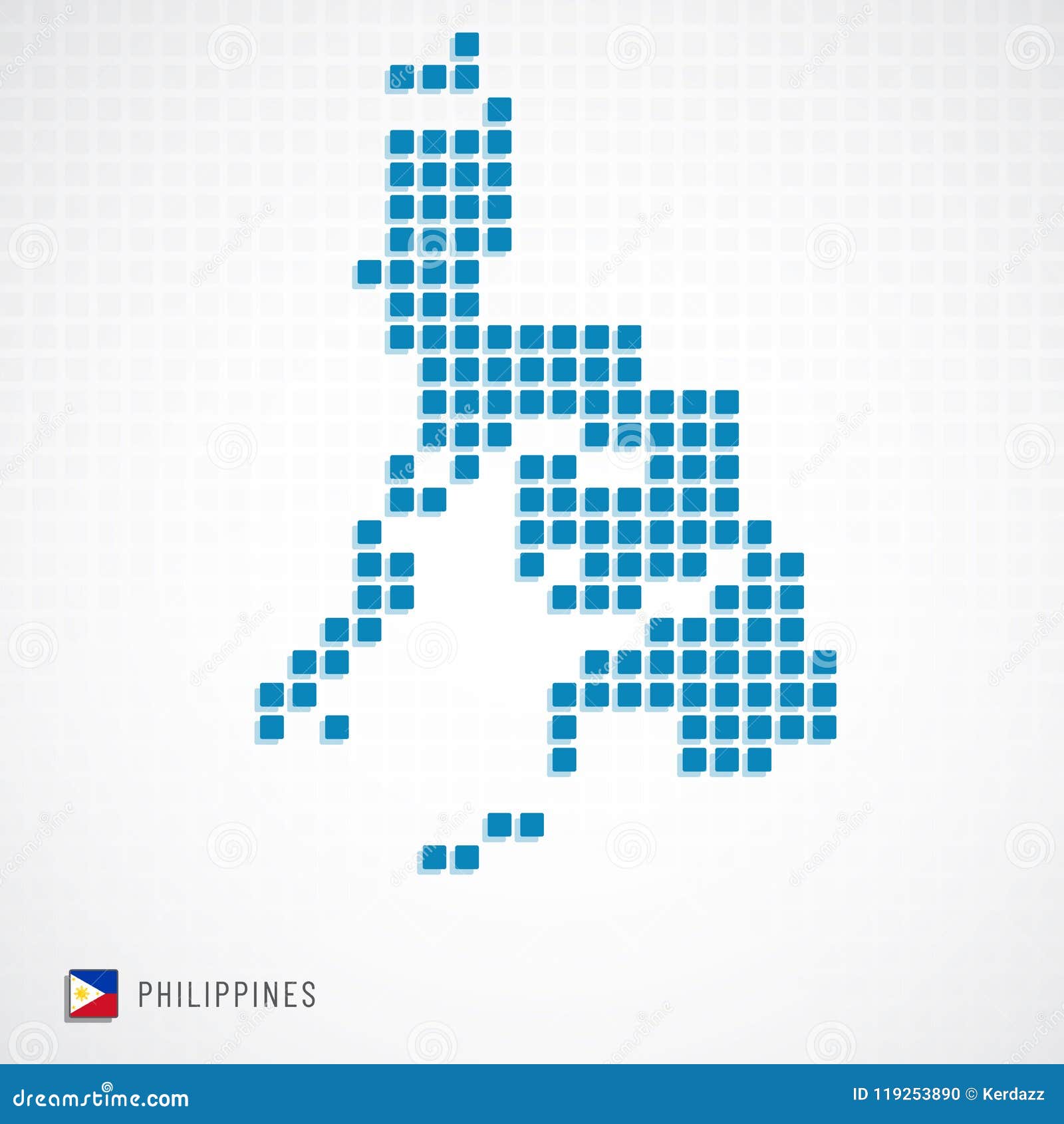 Philippines Map and Flag Icon Stock Vector - Illustration of global ...