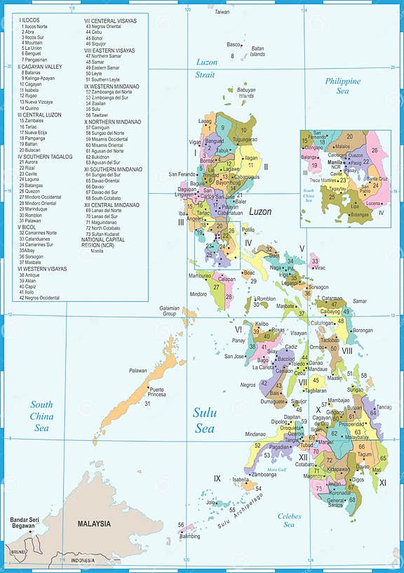 Philippines Map - Detailed Vector Illustration Stock Illustration ...