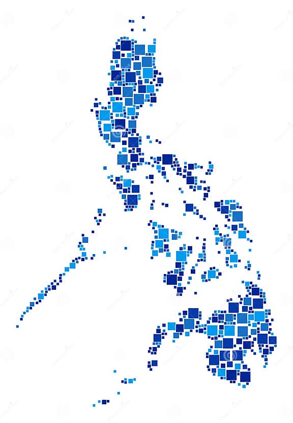 Philippines Map Composition of Squares Stock Vector - Illustration of ...