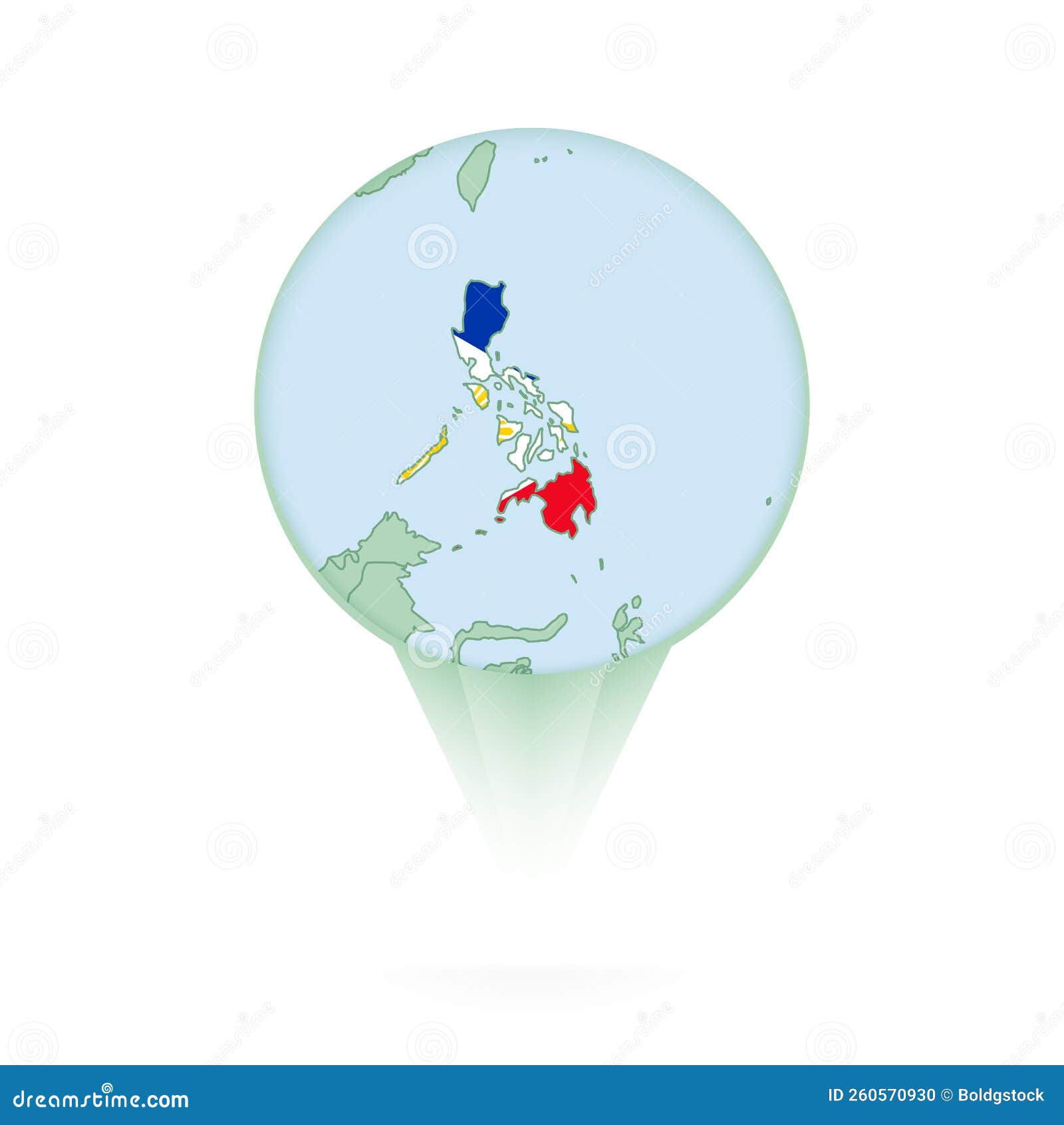 Philippines Map, Stylish Location Icon with Philippines Map and Flag ...