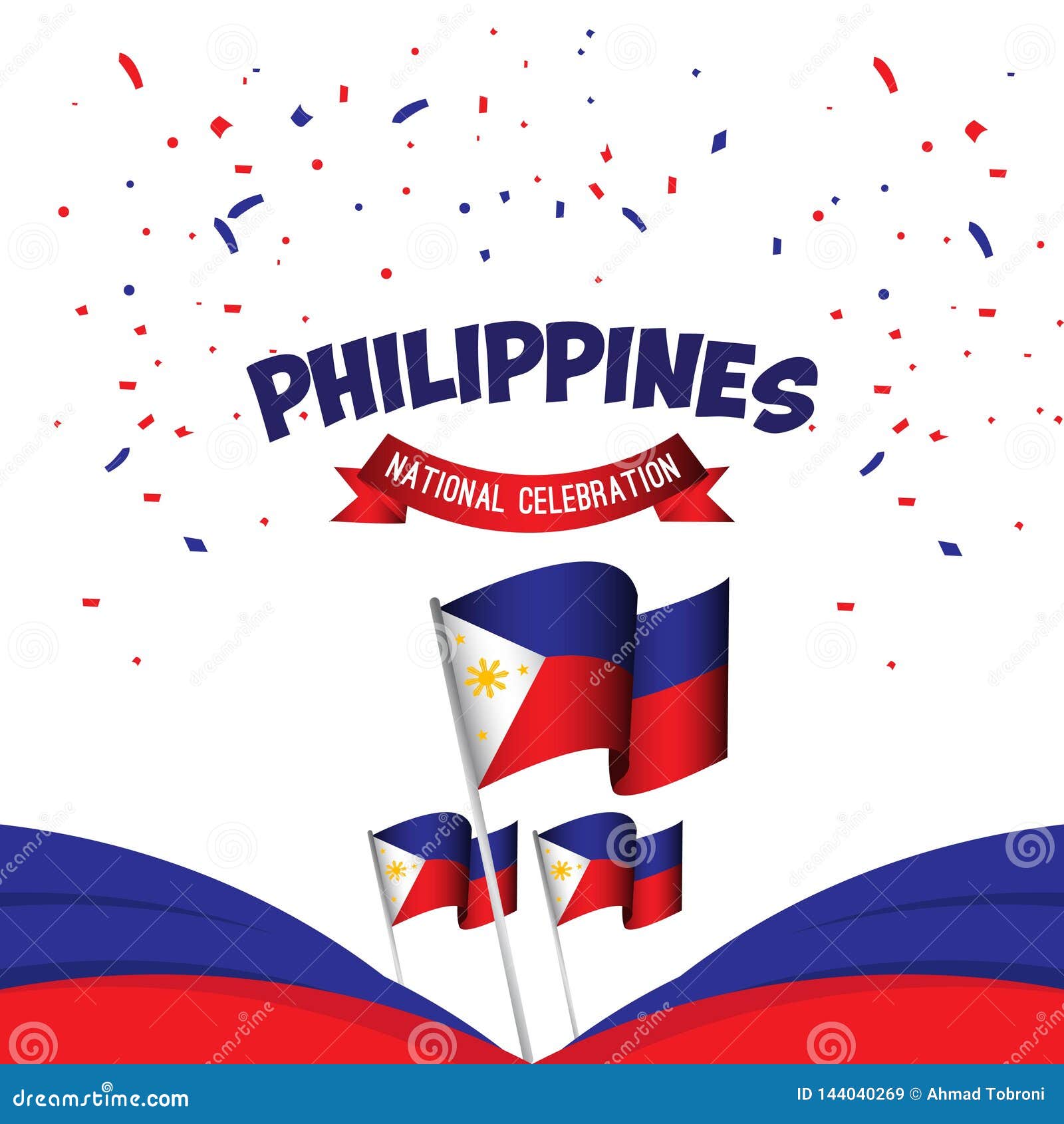Philippines National Celebration Poster Vector Template Design ...
