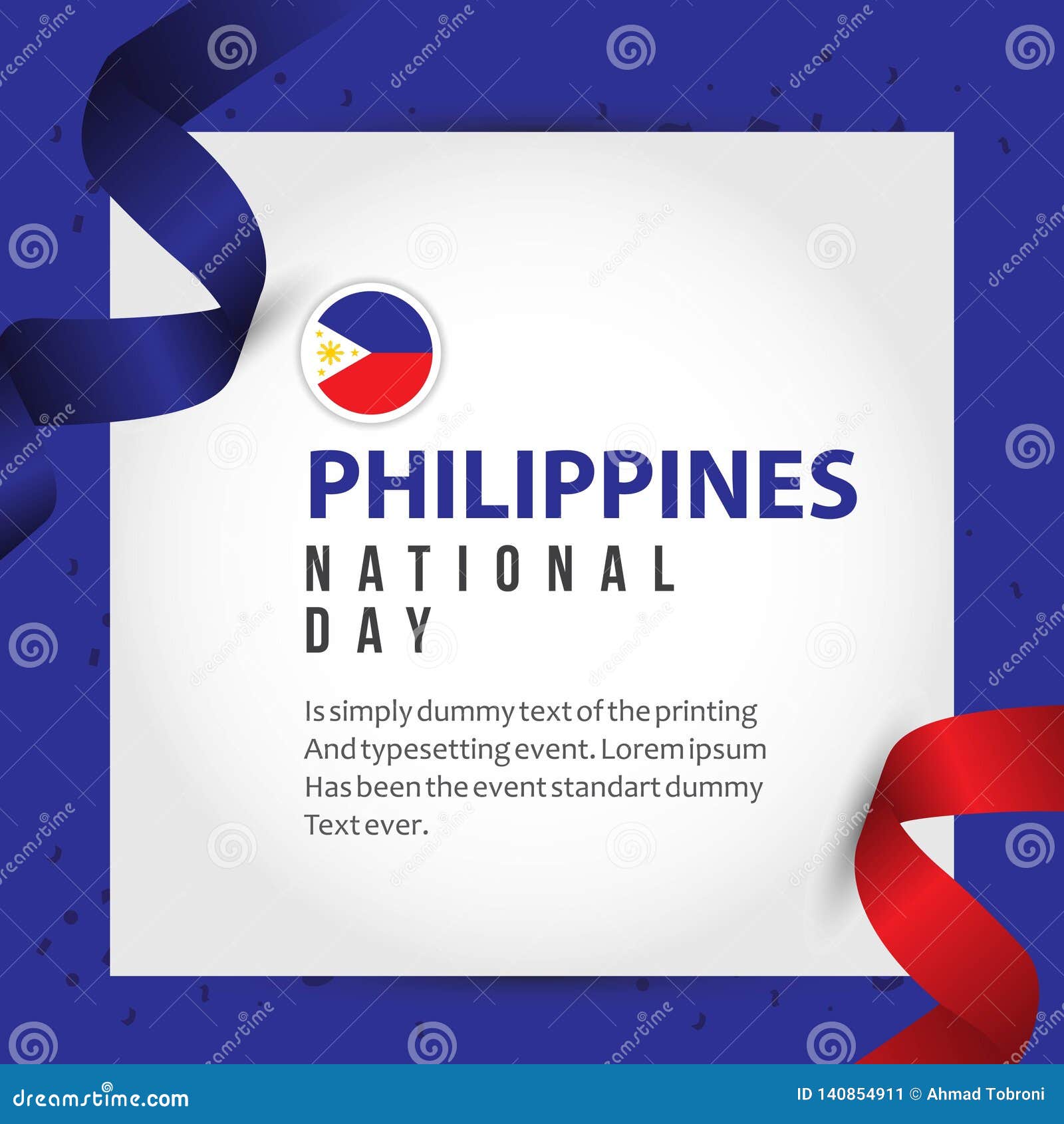 Philippines National Day Vector Template Design Illustration Stock ...