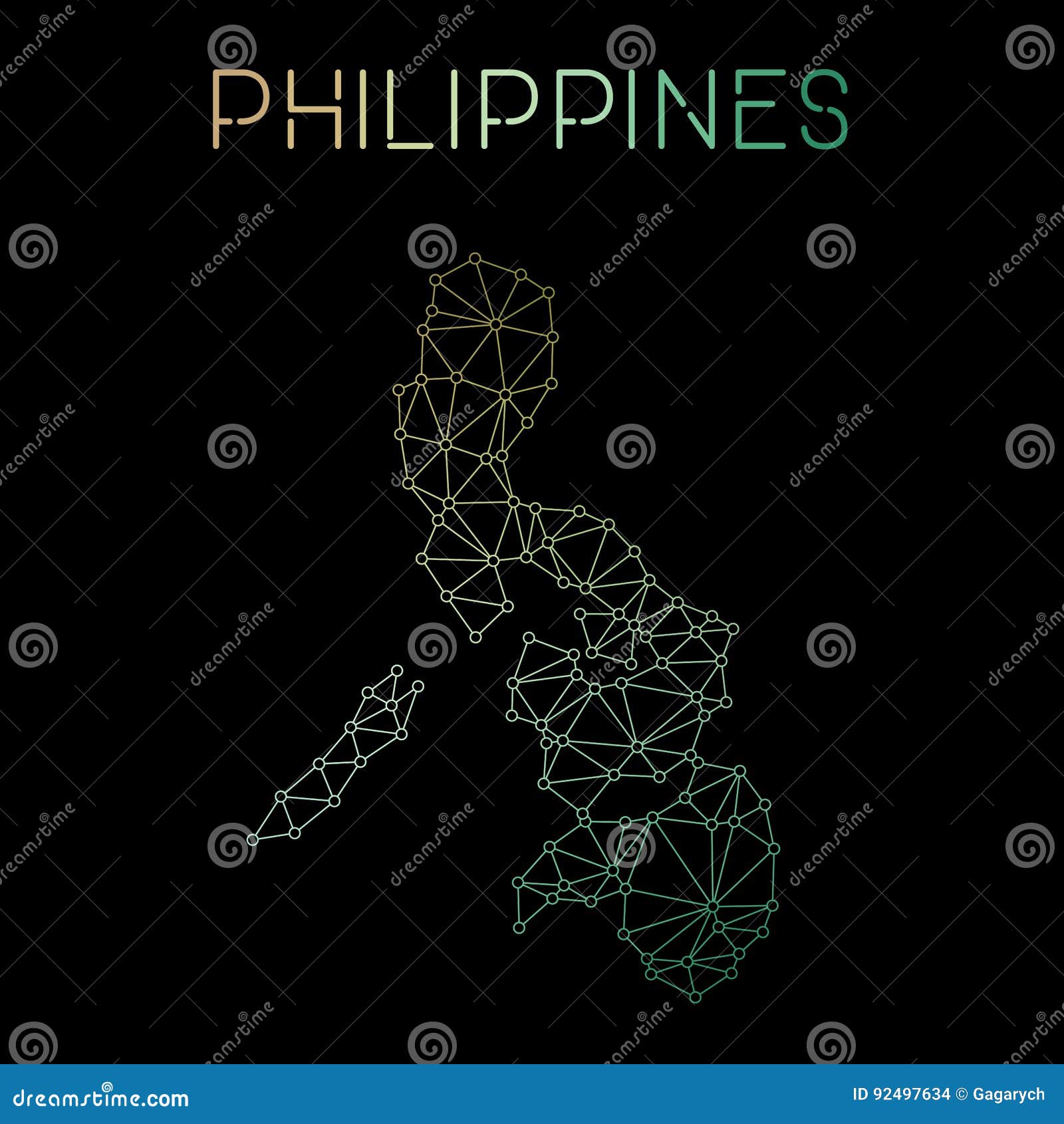 Philippines network map. stock vector. Illustration of government ...