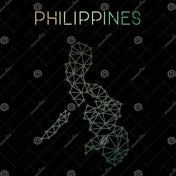 Philippines network map. stock vector. Illustration of government ...