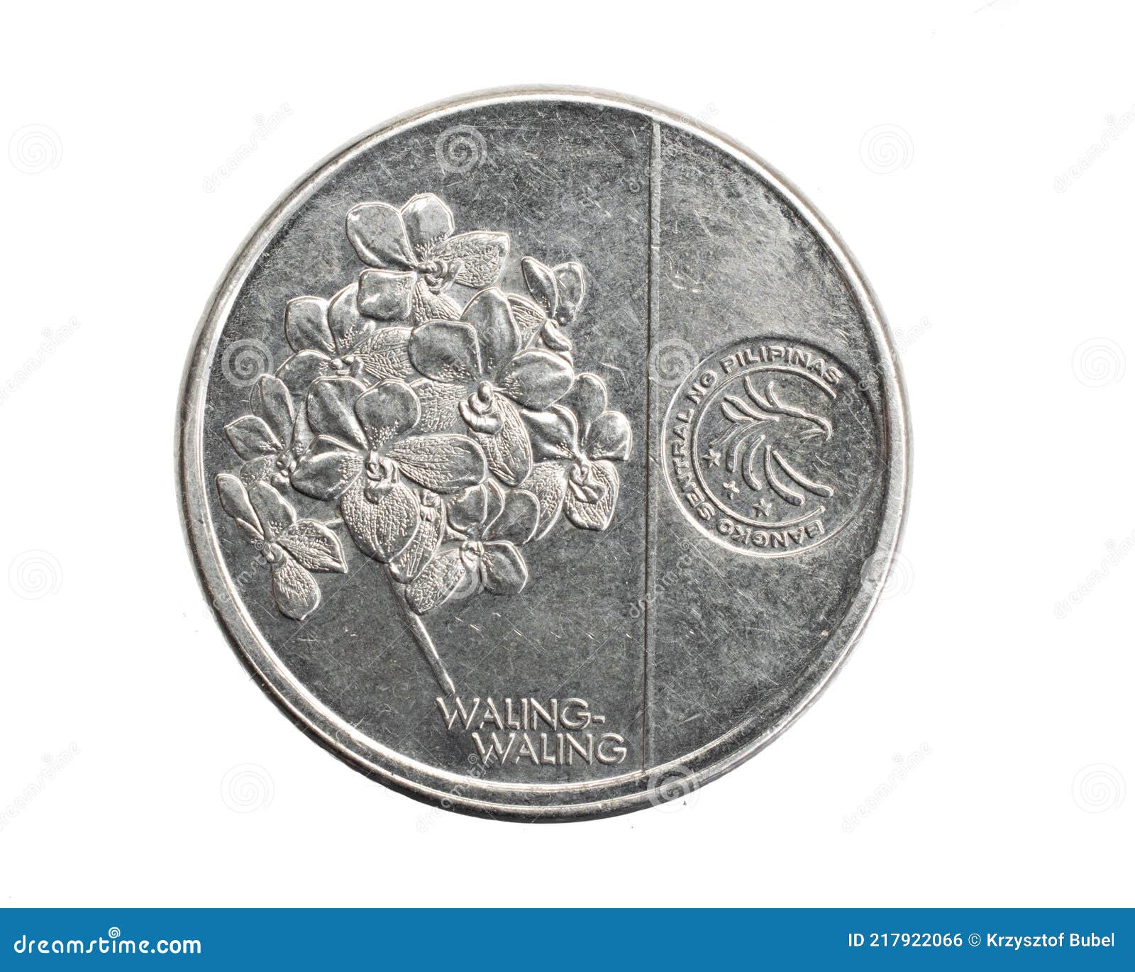 Philippines One Piso Coin on White Isolated Background Stock Photo ...