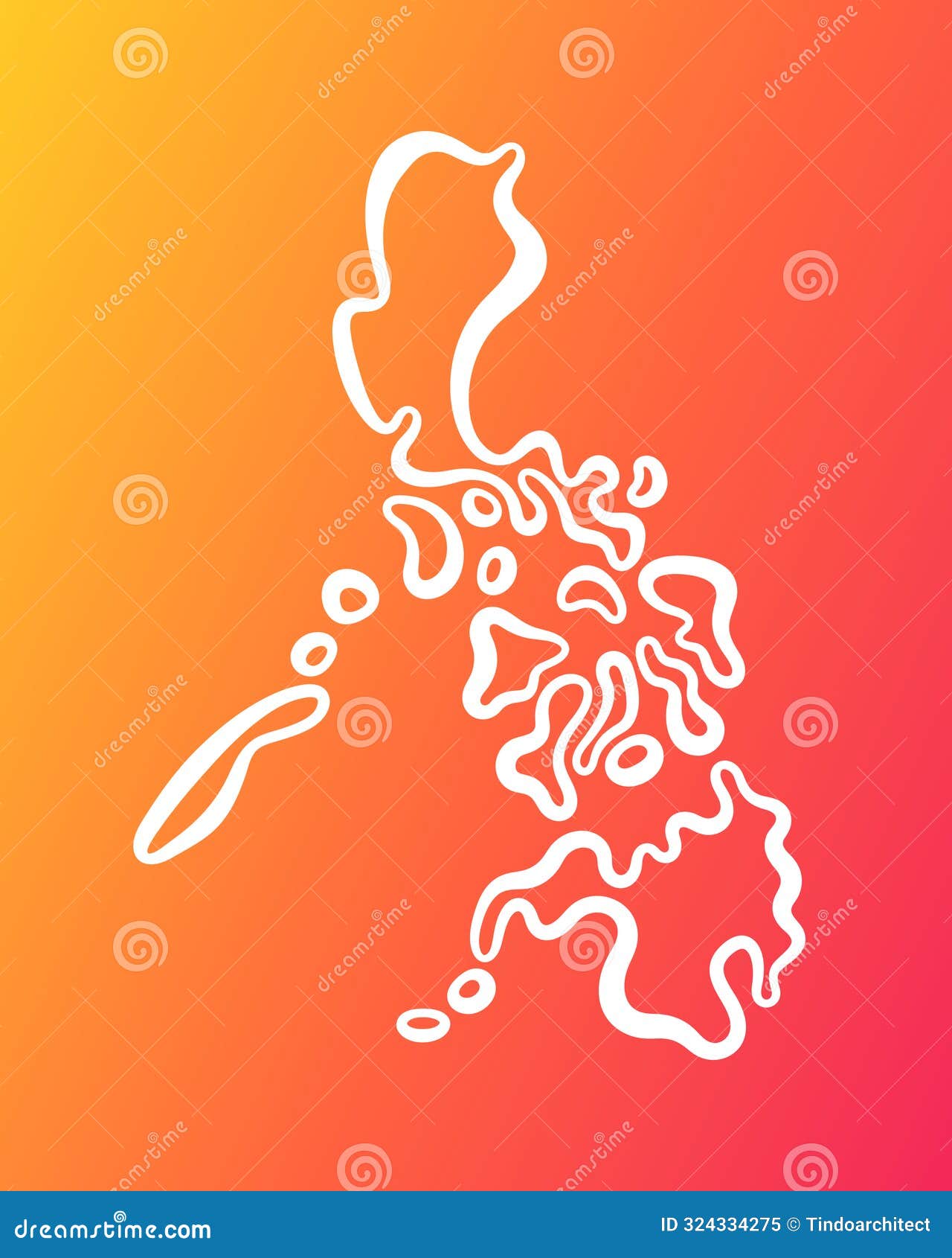 Philippines Map Outline Vector Illustration | CartoonDealer.com #125661623