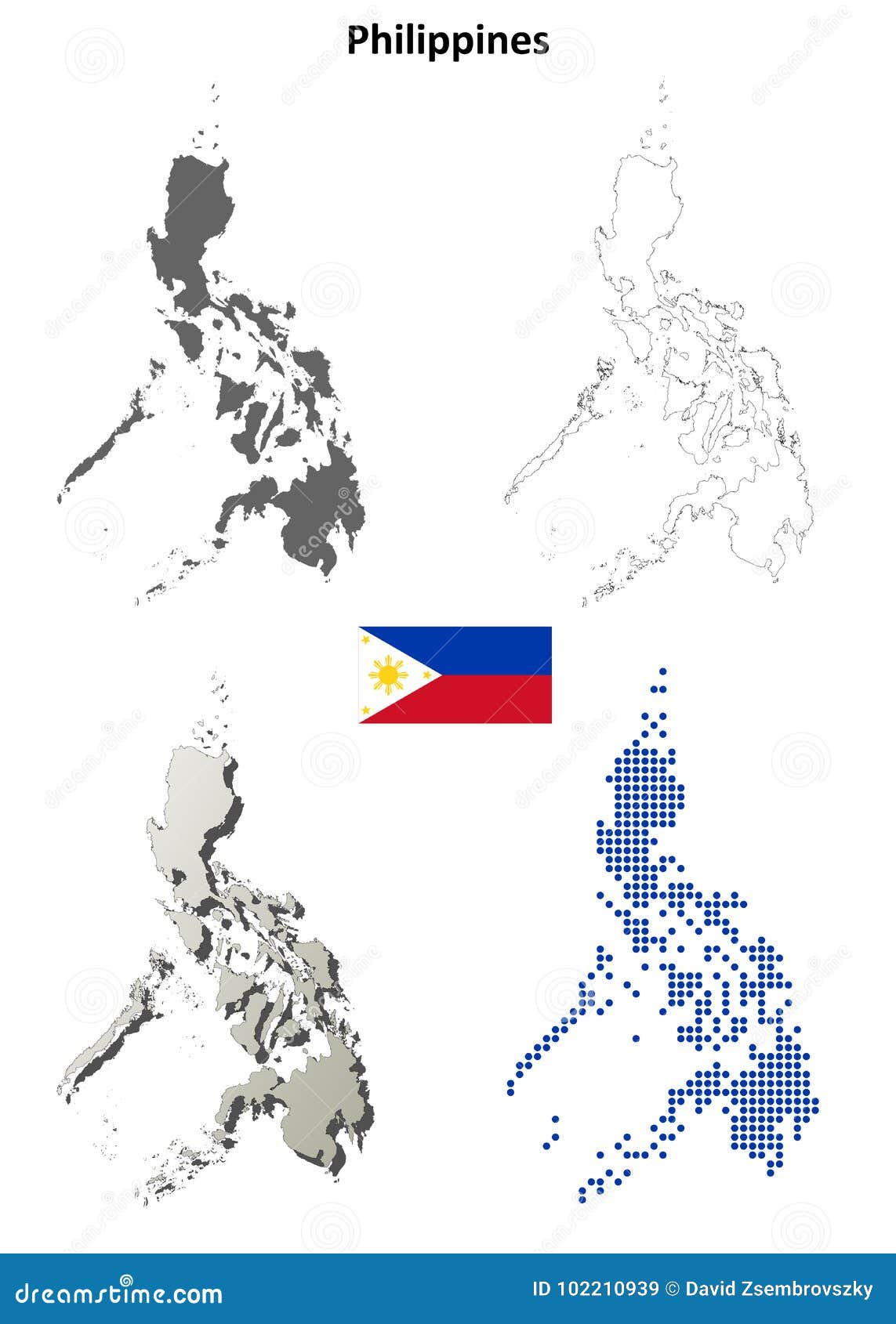 Philippines Outline Map Set Stock Vector - Illustration of isolated ...