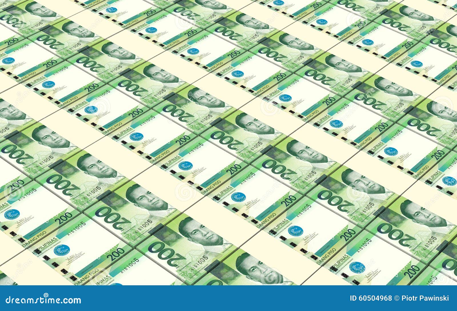 Philippines Peso Bills Stacks Background. Stock Illustration ...