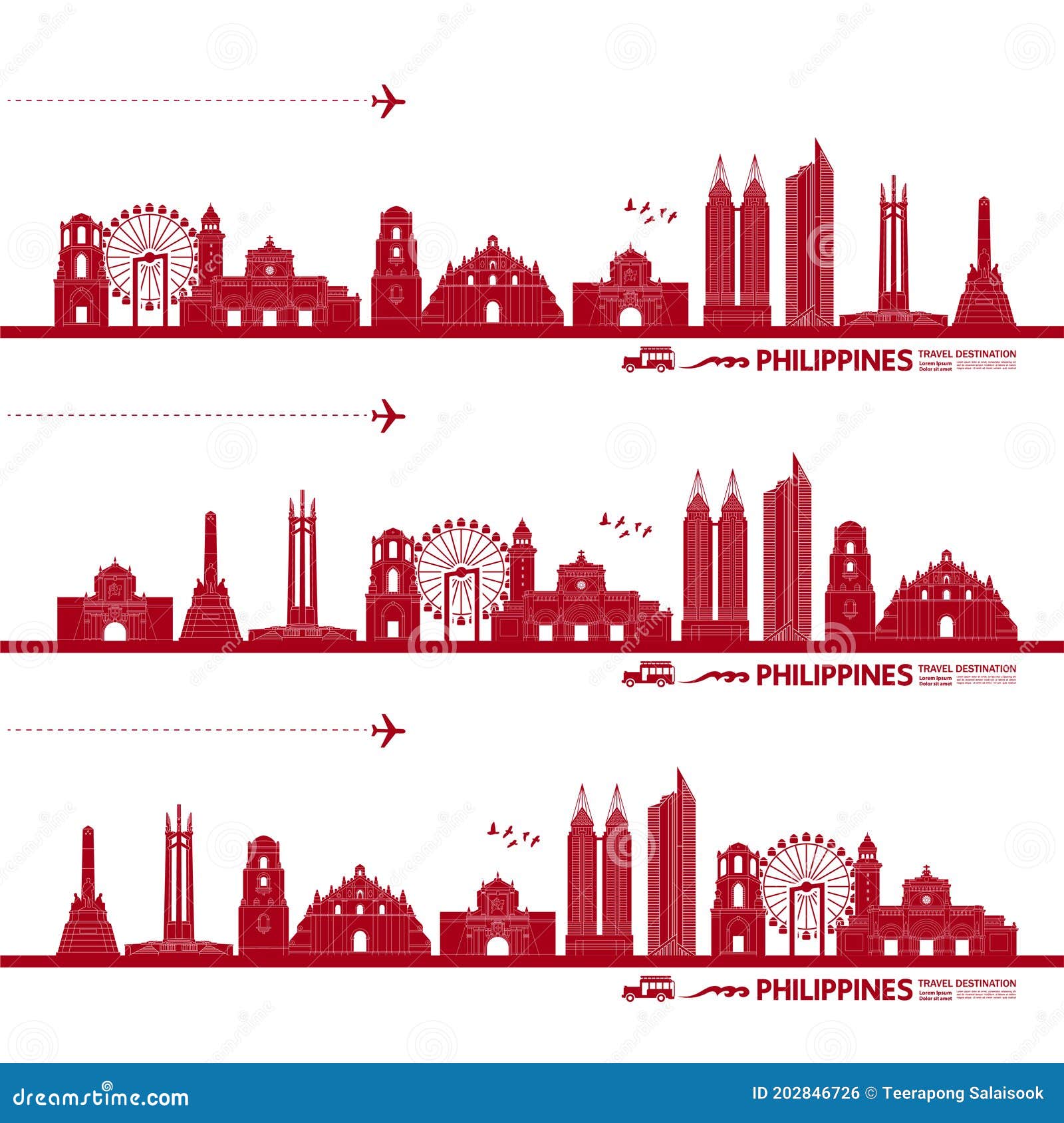 Philippines Travel Destination Vector Illustration Stock Vector ...