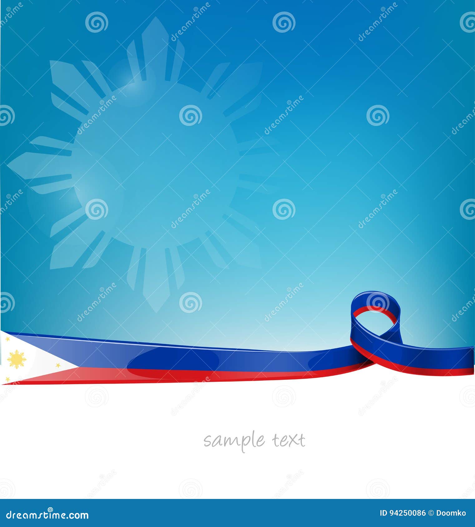 Philippines ribbon flag stock vector. Illustration of ribbon - 94250086