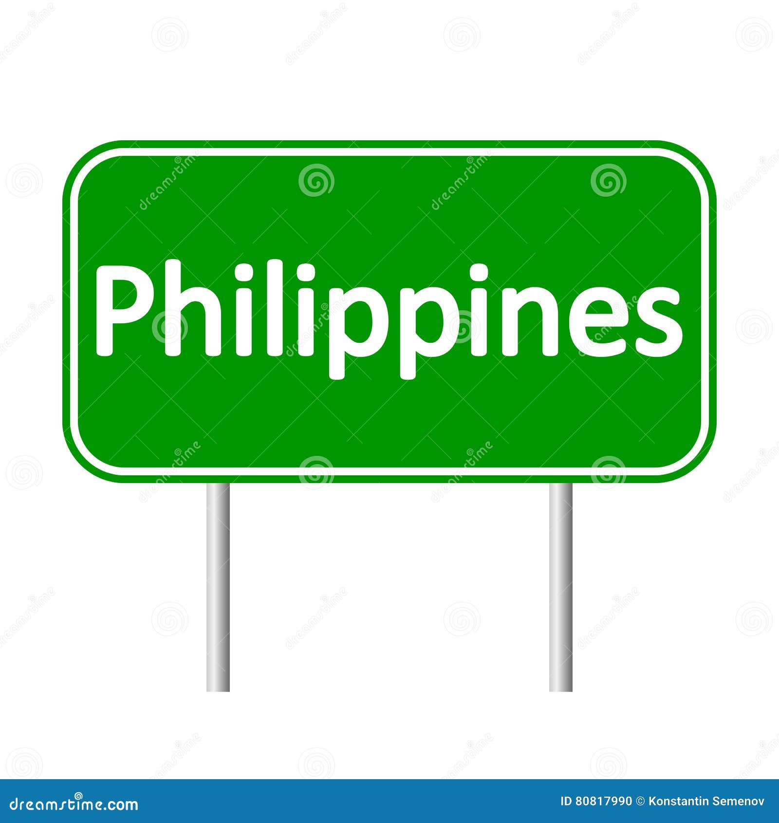 Philippines Map On Road Sign. Vector Illustration | CartoonDealer.com ...