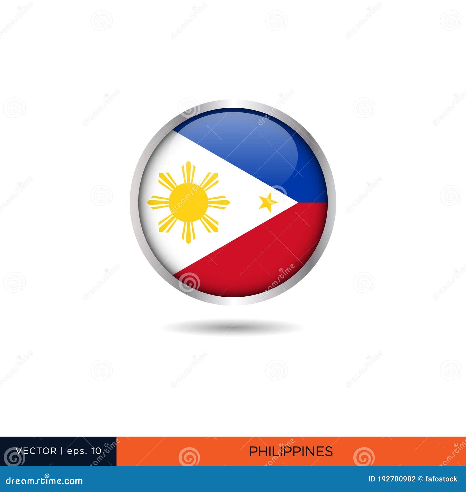Philippines Round Flag Vector Design. Stock Vector - Illustration of ...