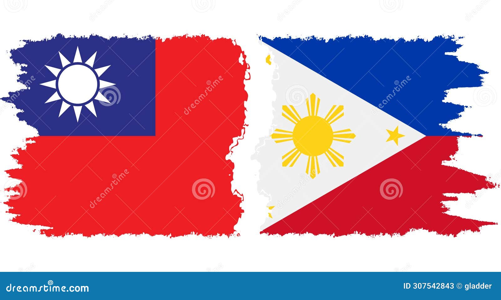 Philippines and Taiwan Grunge Flags Connection Vector Stock Vector ...