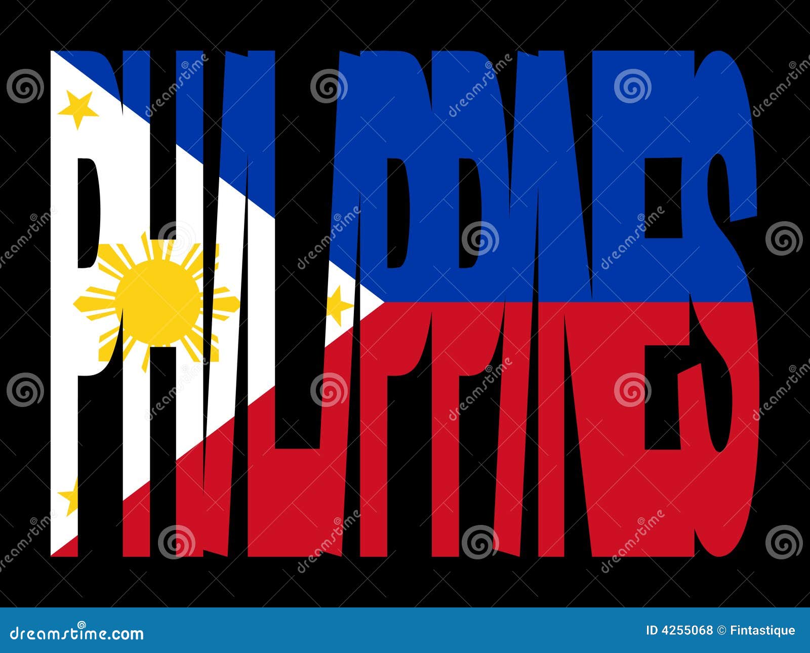 Philippines Text With Map Cartoon Vector | CartoonDealer.com #4006853