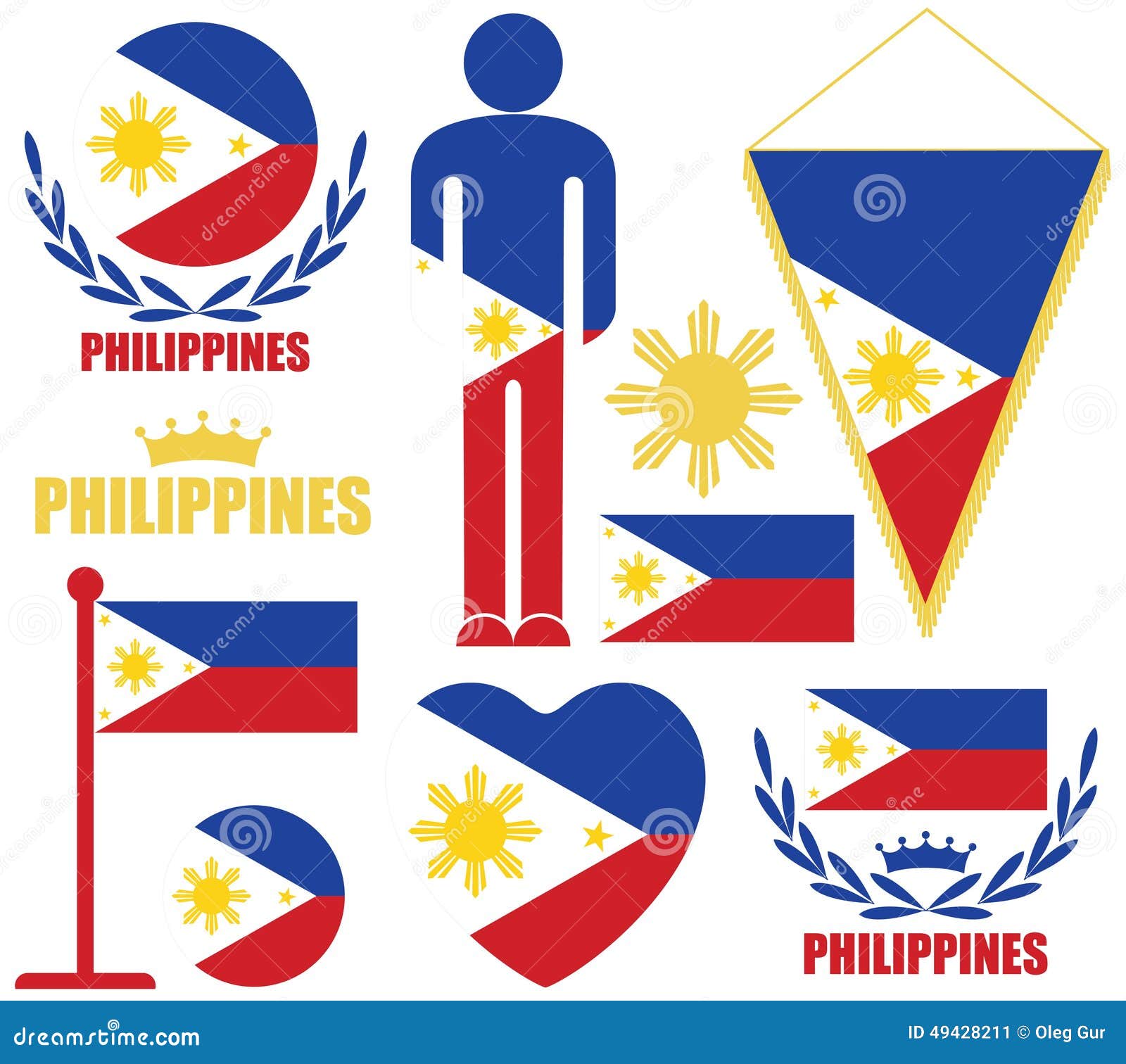 Philippines stock vector. Illustration of circle, sign - 49428211