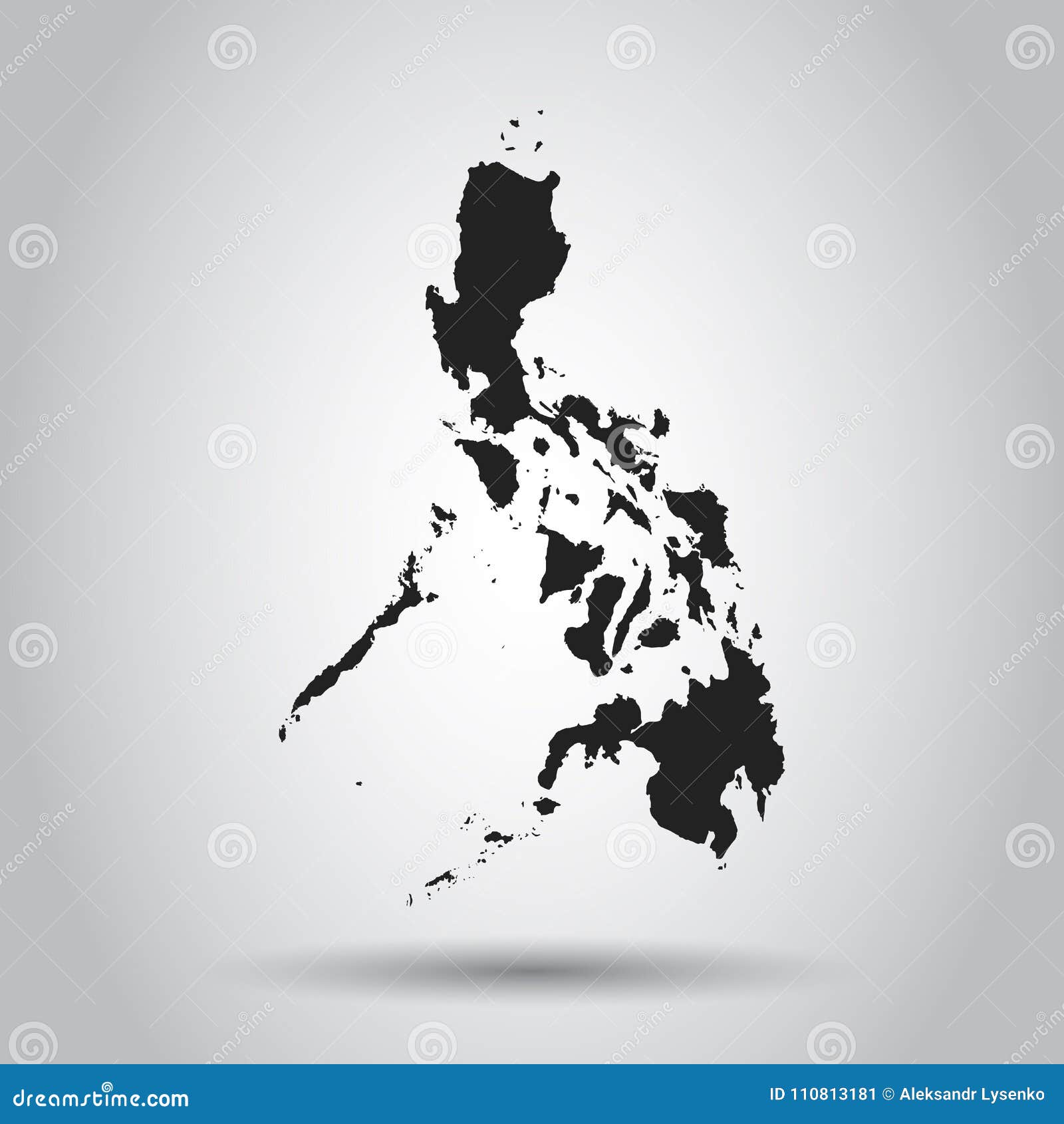 Philippines Vector Map. Black Icon on White Background Stock Vector ...