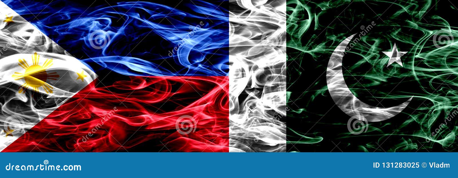 Philippines Vs Pakistan, Pakistani Smoke Flags Placed Side by Side ...